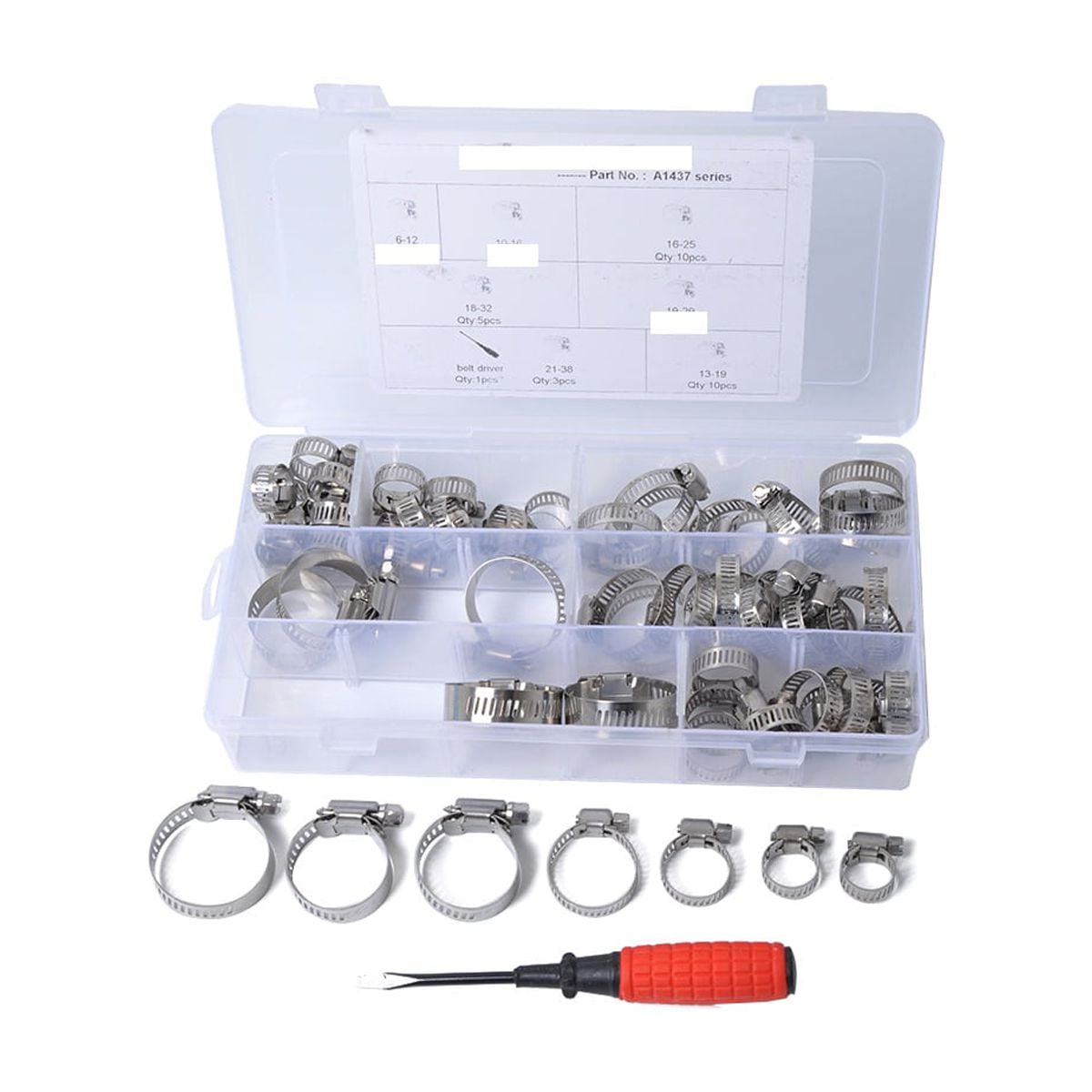 Homoyoyo 58-Piece Hose Clamp Set Made of Premium Steel for Tubes and ...