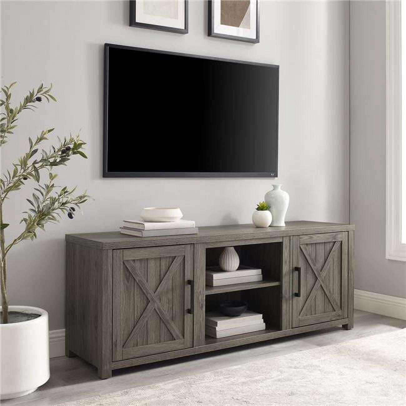 58 in. Gordon Low Profile TV Stand, Graywash - Walmart.com