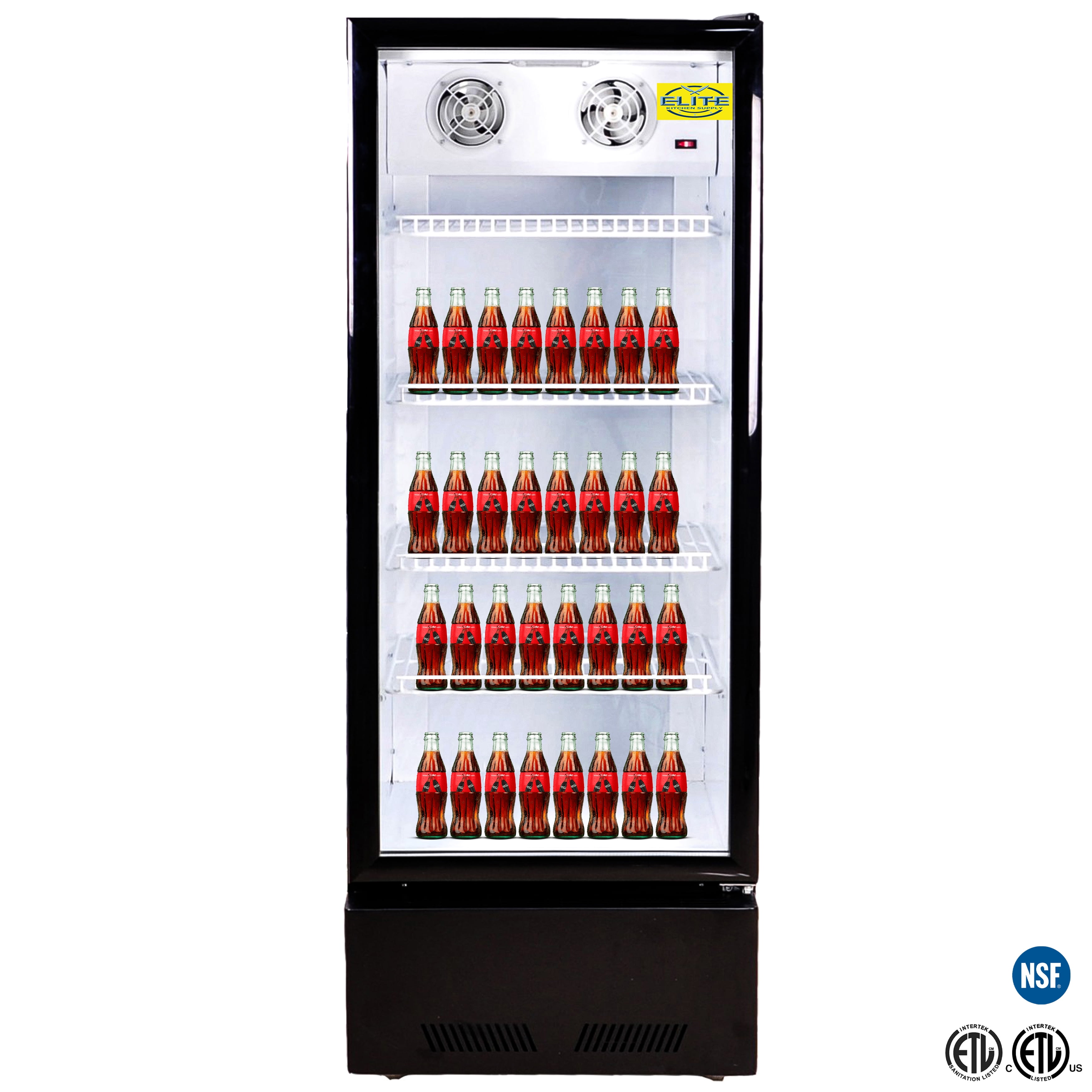 58 in. High Glass Door Refrigerator 7.1 Cu.Ft. Commercial Refrigerator ...
