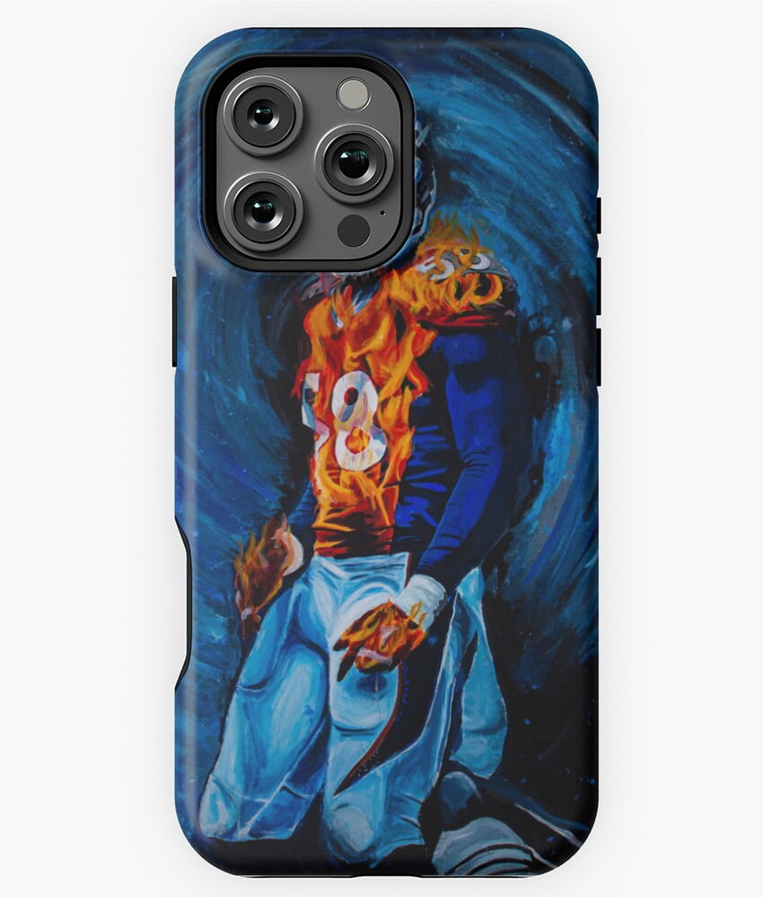 58 is on Fire Football Player Phone Case for iPhone 16 15 14 13 12 11 ...