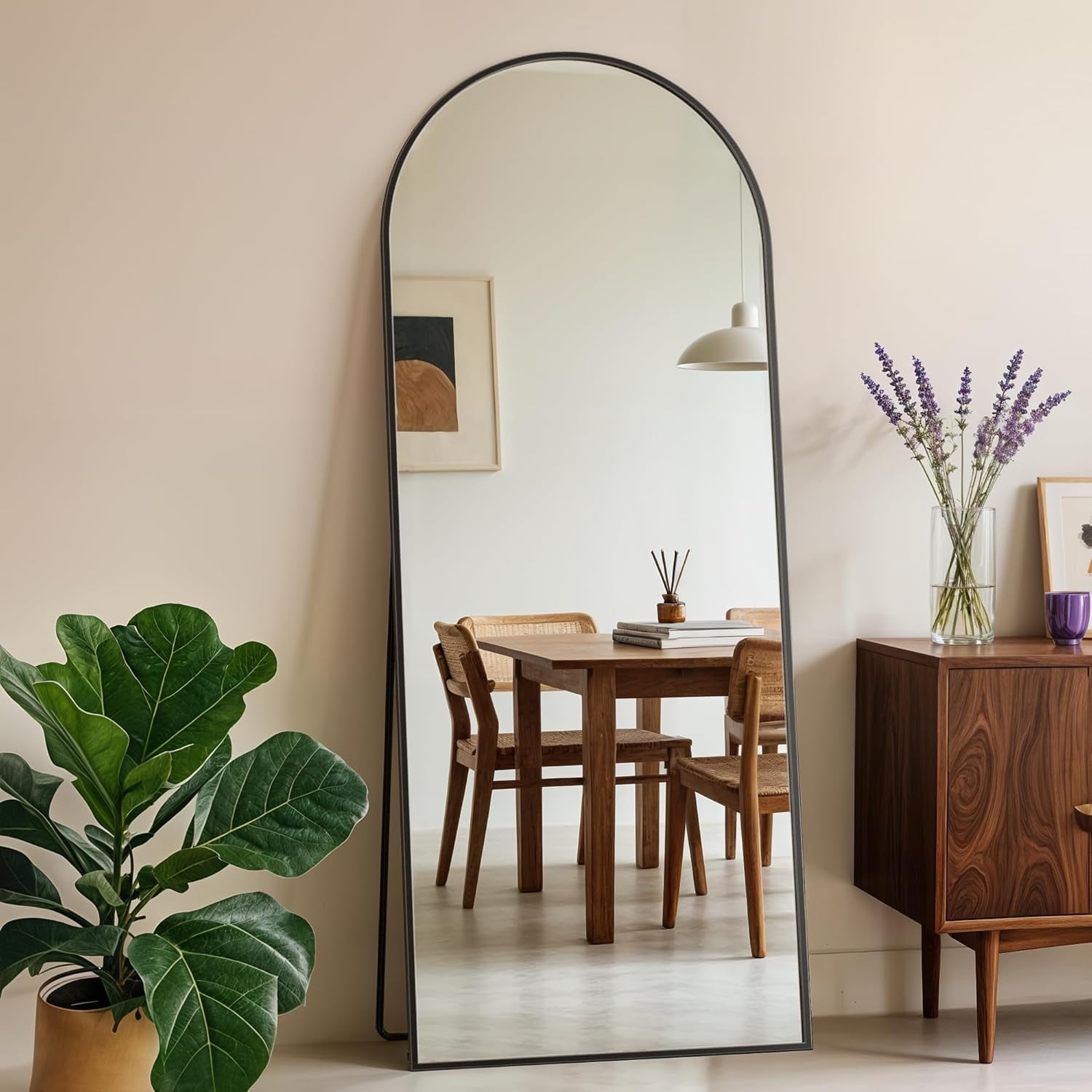 58" x 18" Shatter-proof Arched Full Body Mirror for Bedroom, Bathroom ...