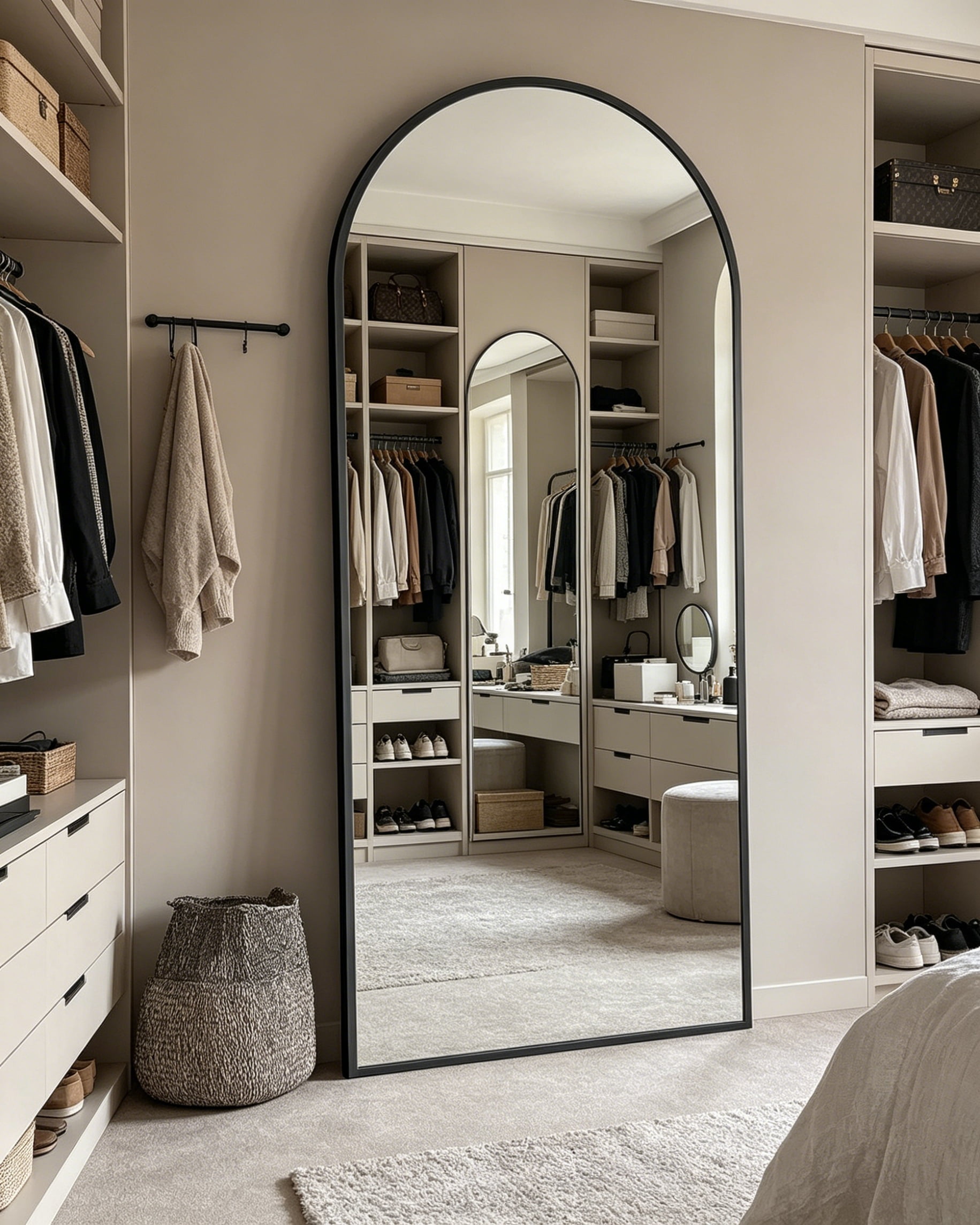 58"x18" Full Length Mirror, Full Body Standing Mirror for Bedroom ...
