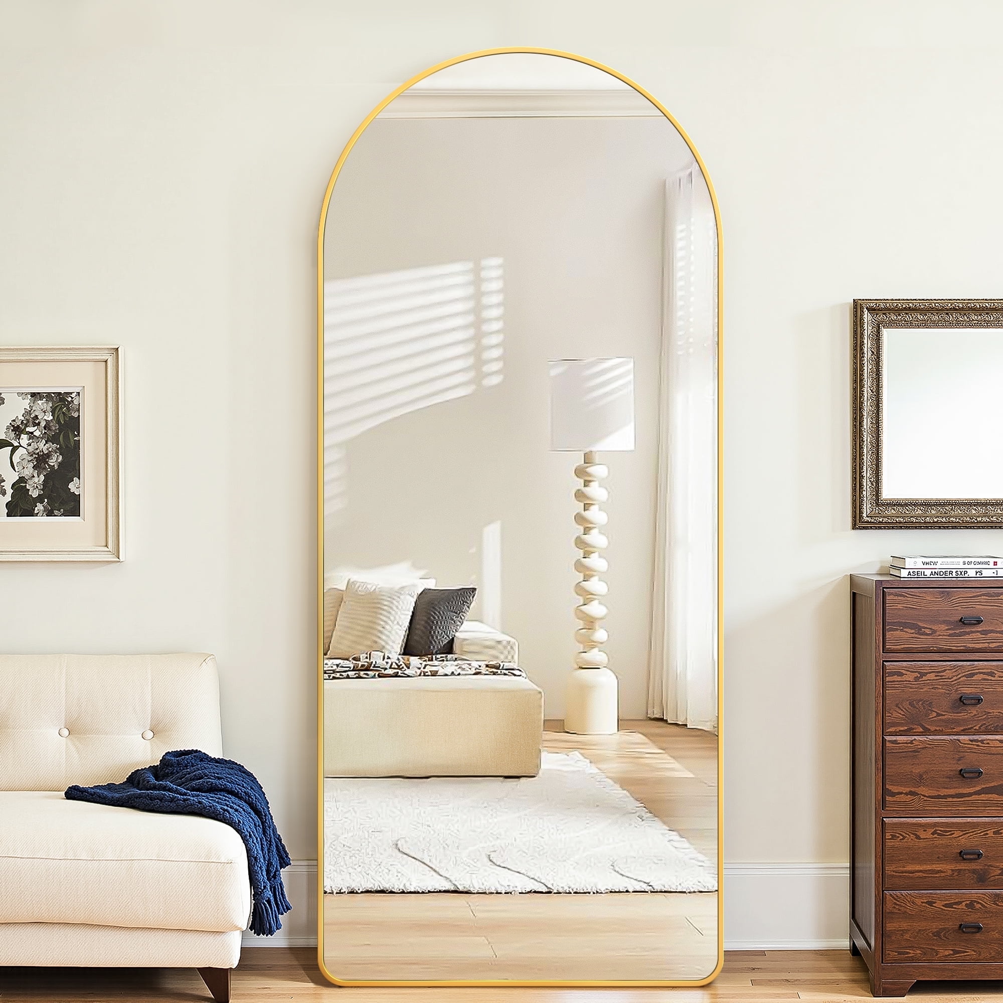 58"x21" Full Length Floor Mirror, Freestanding Standing Mirror with ...