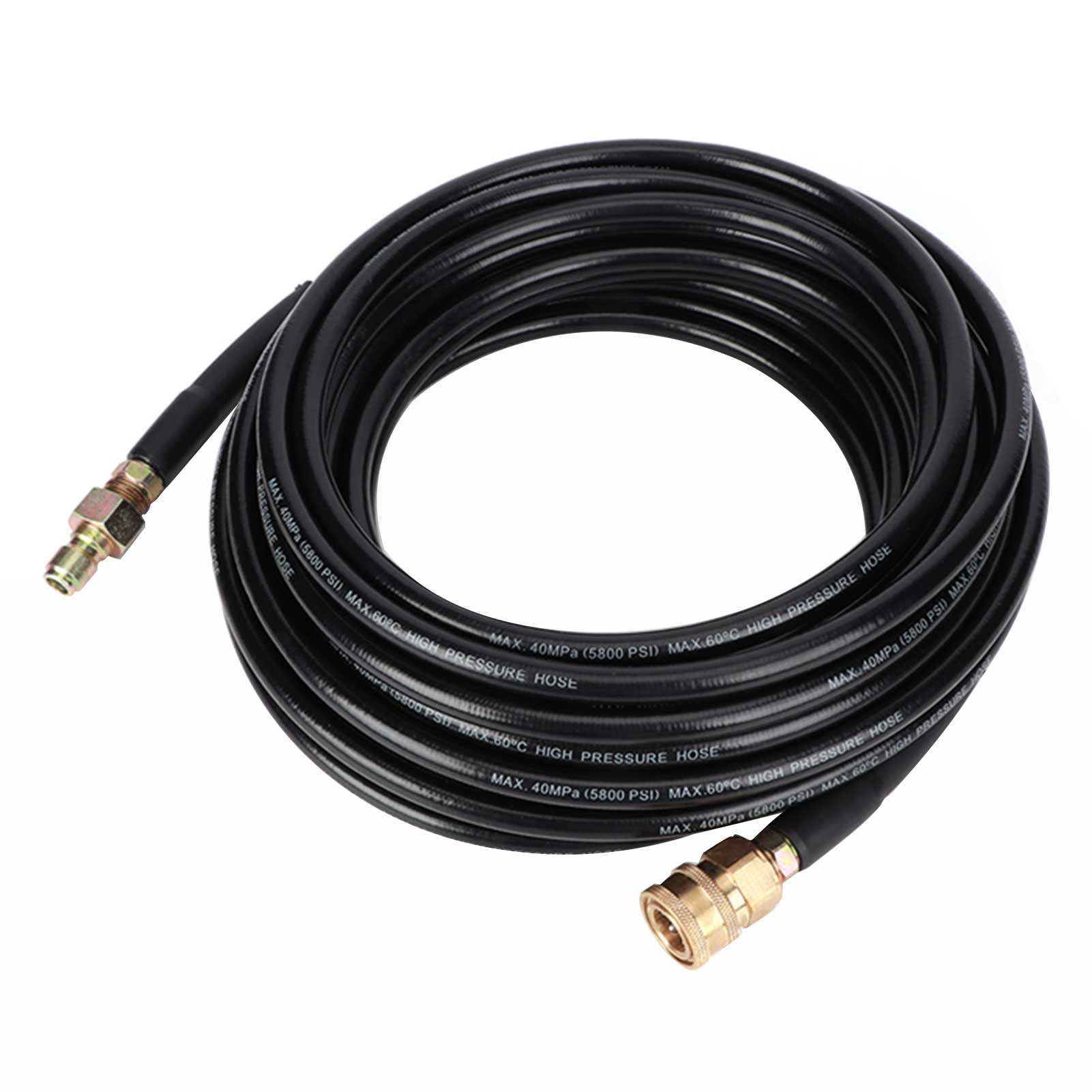 5800PSI 50ft High Pressure Washer Tube Cleaning Hose 38inch Quick ...