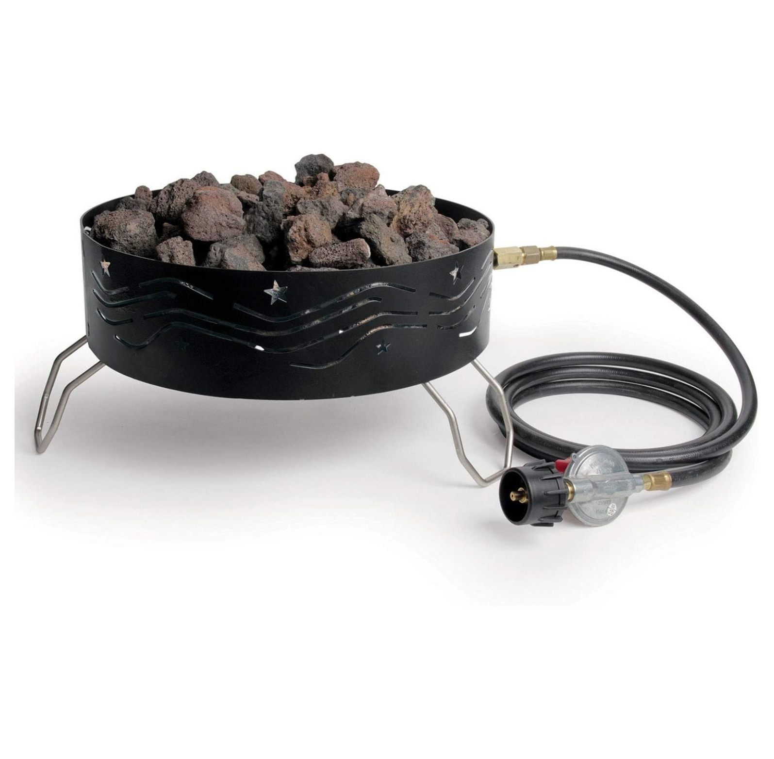 58041 Portable Campfire Outdoor Propane Heater Compact with Lava Rocks ...
