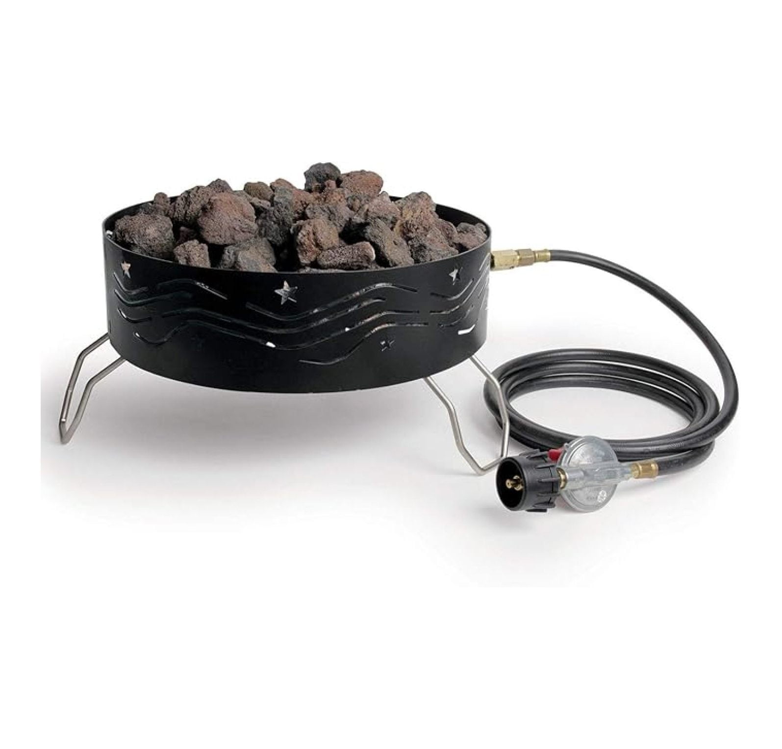 58041 Portable Campfire Outdoor Propane Heater Compact with Lava Rocks ...