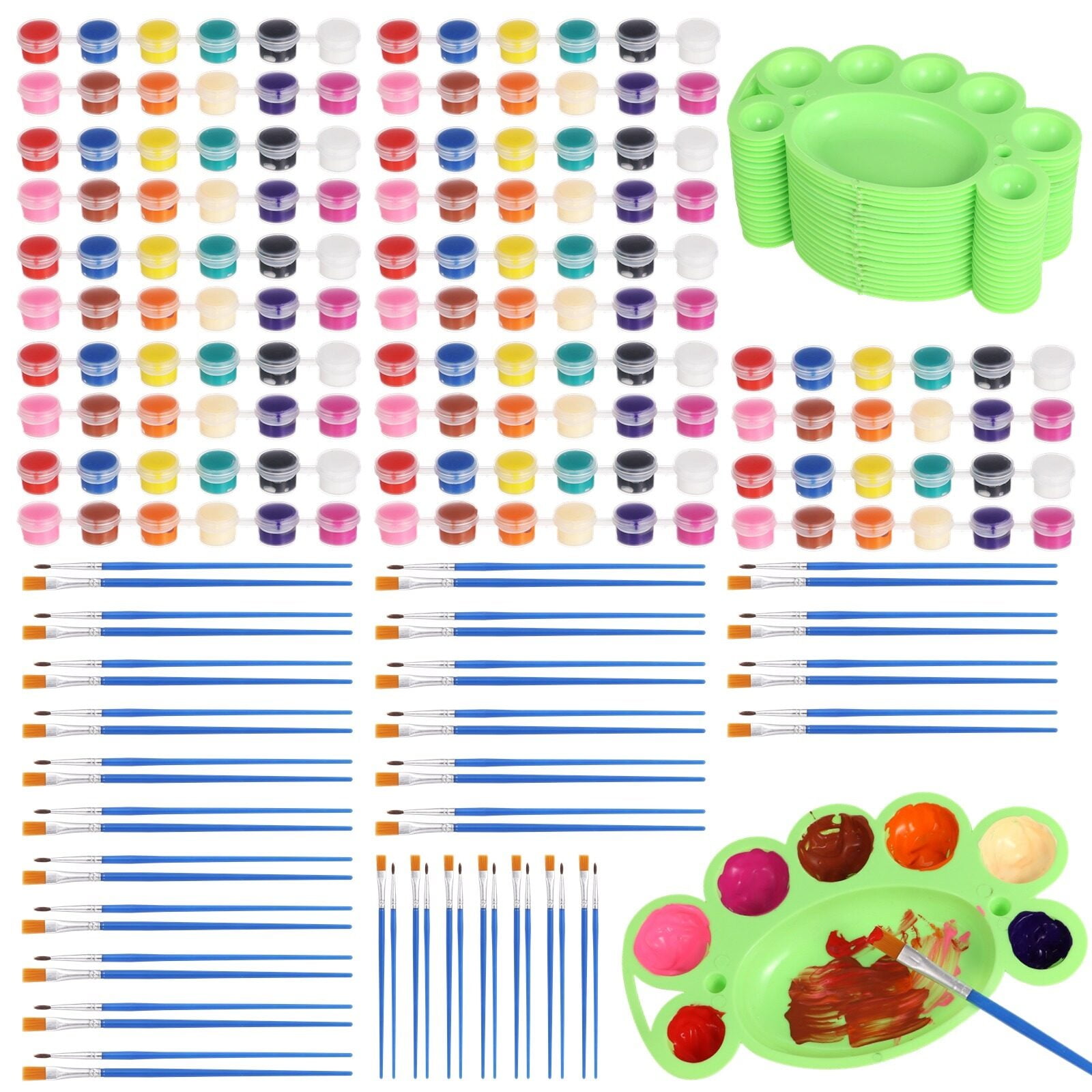 580PCS Mini Acrylic Paint Set for Kids, 12 Colors 2ml Washable ...