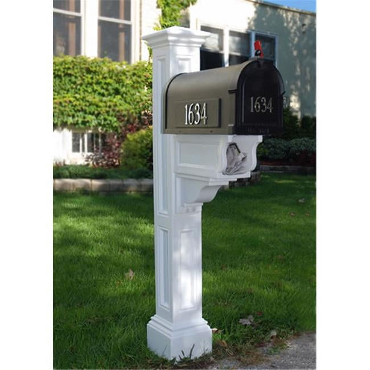 5846W Charleston Plus Mailbox Post- White - Walmart.com