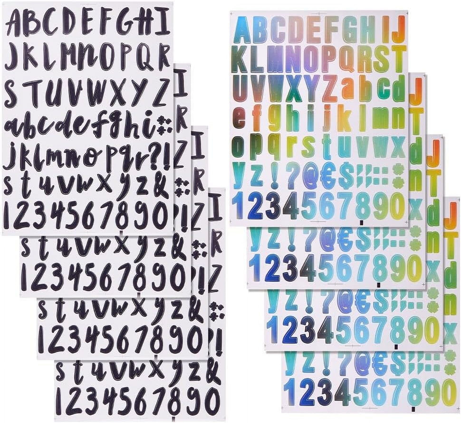 584Pcs 8 Sheets 2 Styles Self Adhesive Vinyl Letter Number Stickers Kit ...