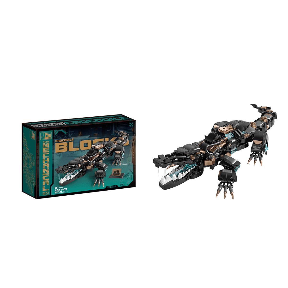 "584pcs Crocodile Building Blocks Set - 3D Model Kit with Realistic ...
