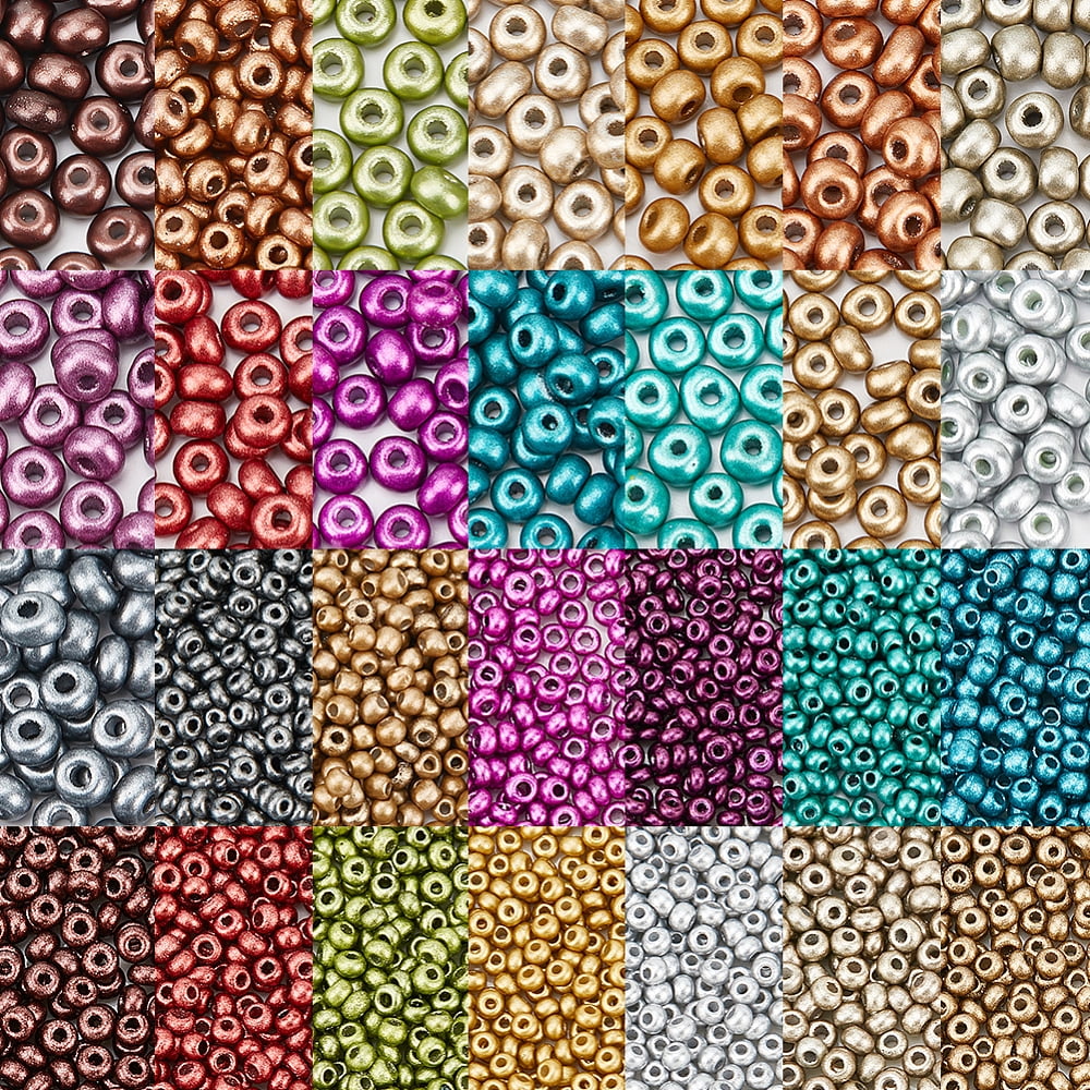 5880 Pcs Round Glass Seed Beads 2 Sizes Multicolor Matte Mini Beads for ...