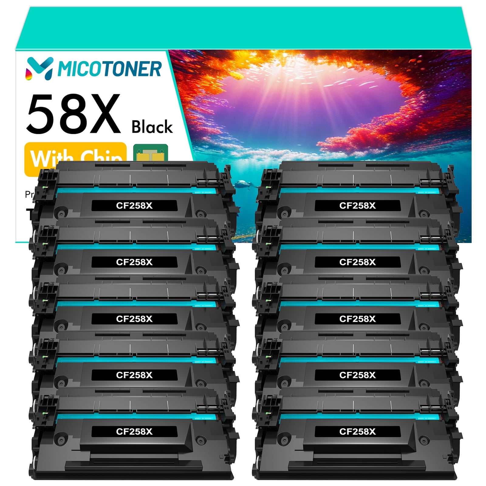 58A 58X Toner Cartridges with Chip Compatible for HP 58A 58X CF258A ...