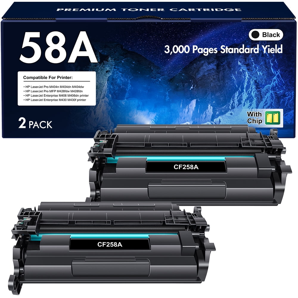 58A Black Toner Cartridge With Chip Compatible for HP 58A CF258A 58X ...