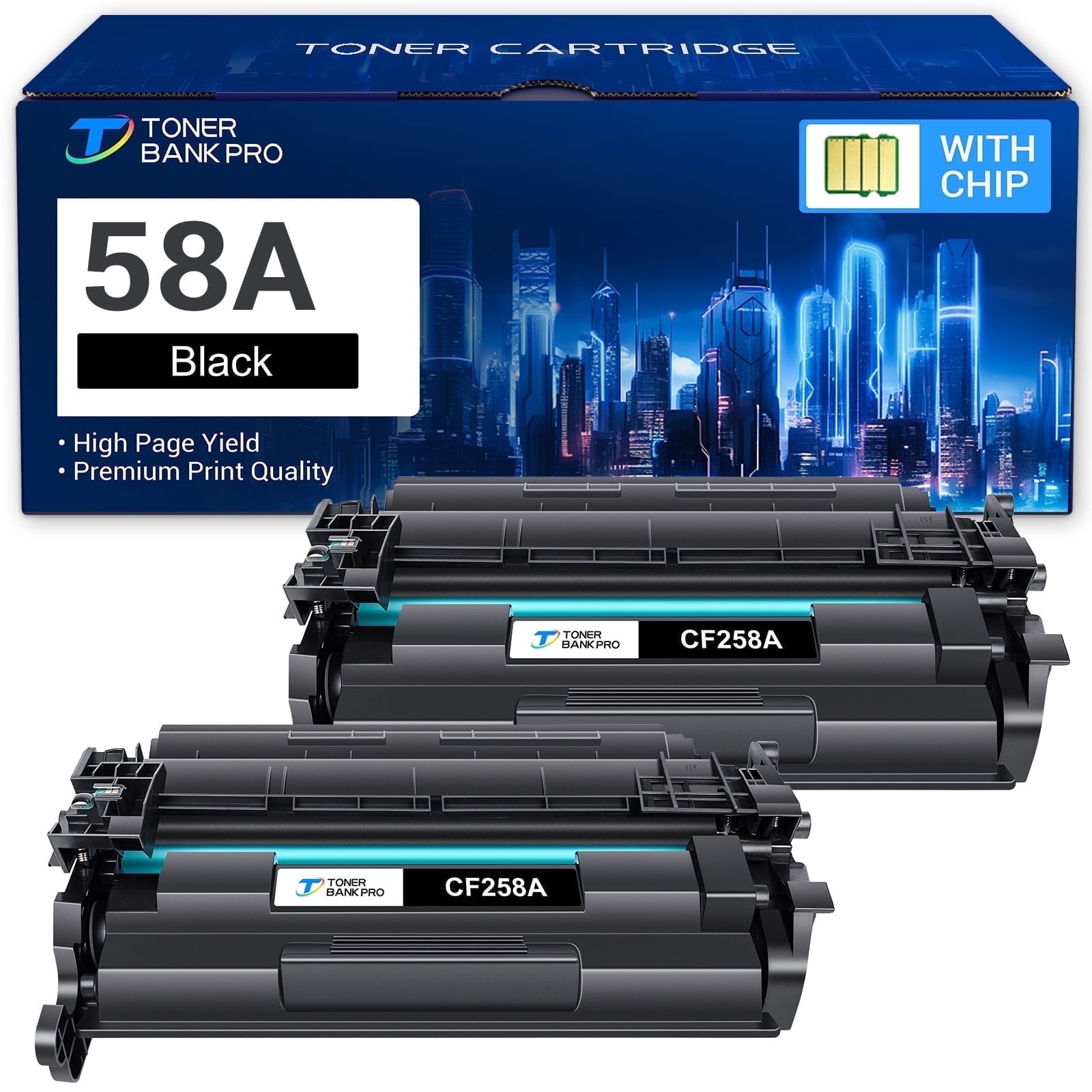 HP 58A Black Laser Toner Cartridge 2-Pack Compatible for LaserJet Pro ...