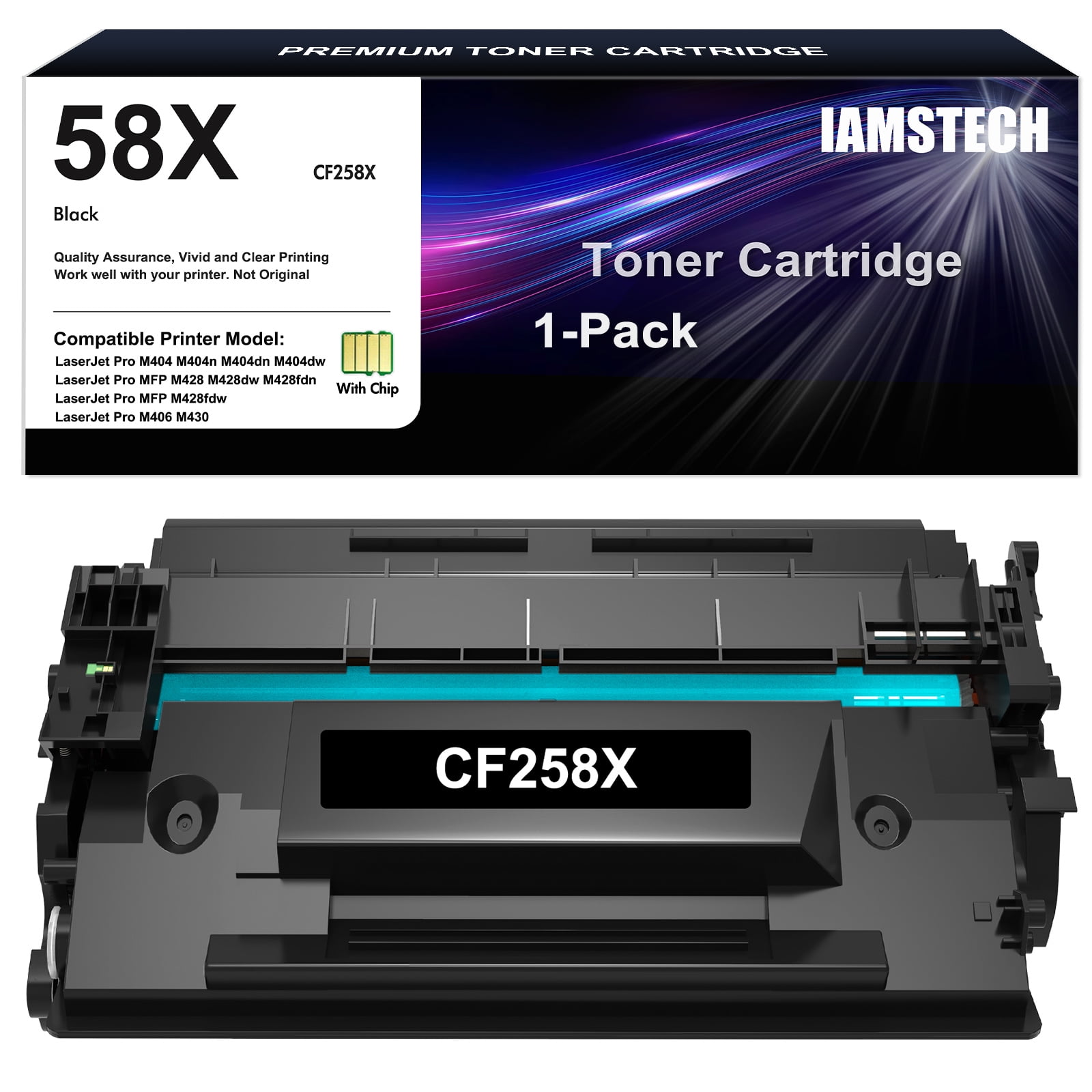 58A CF258A 58X Toner Cartridge Black 1 Pack (with Chip, High Yield ...
