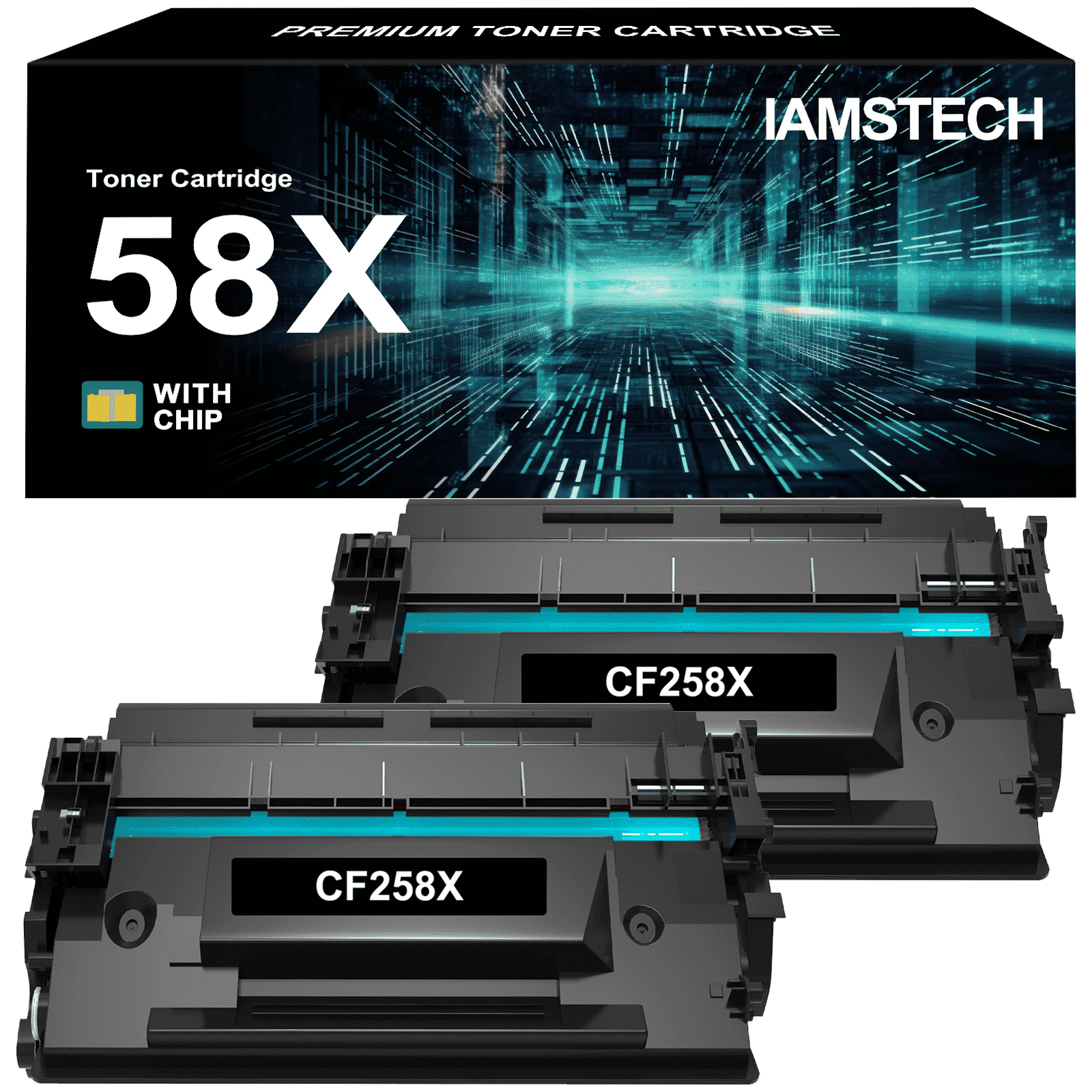 58A CF258A 58X Toner Cartridge Black 2 Pack (with Chip, High Yield ...