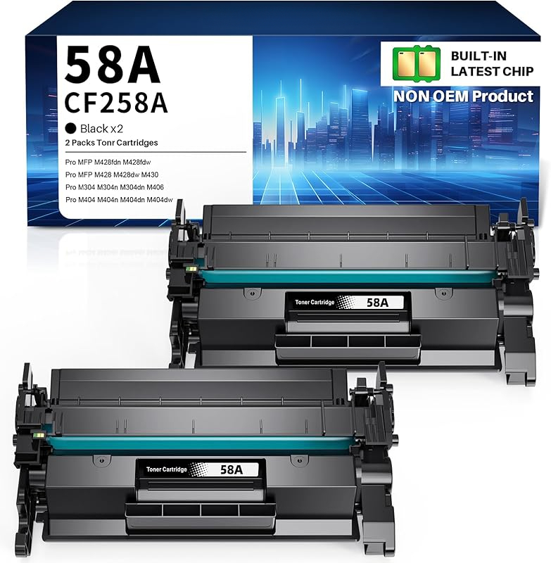 58A CF258A Black Toner Cartridge Replacement (with Chip) Compatible for ...