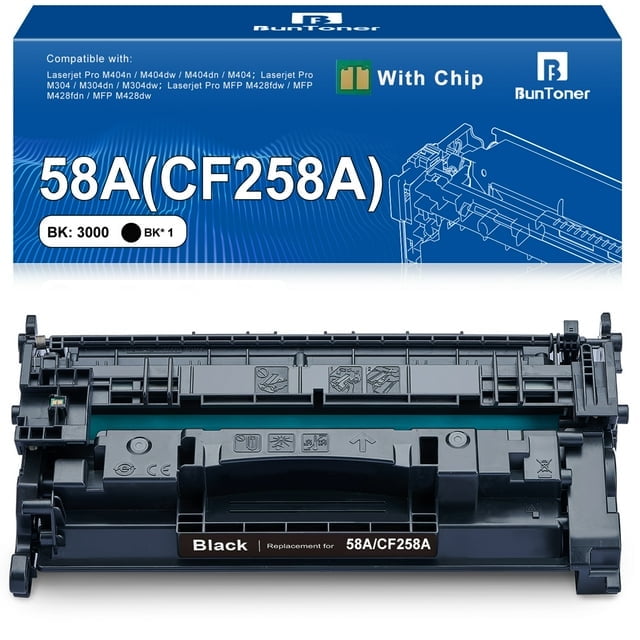BunToner 58A CF258A Toner Cartridge for HP Laserjet Pro Series - 1 ...