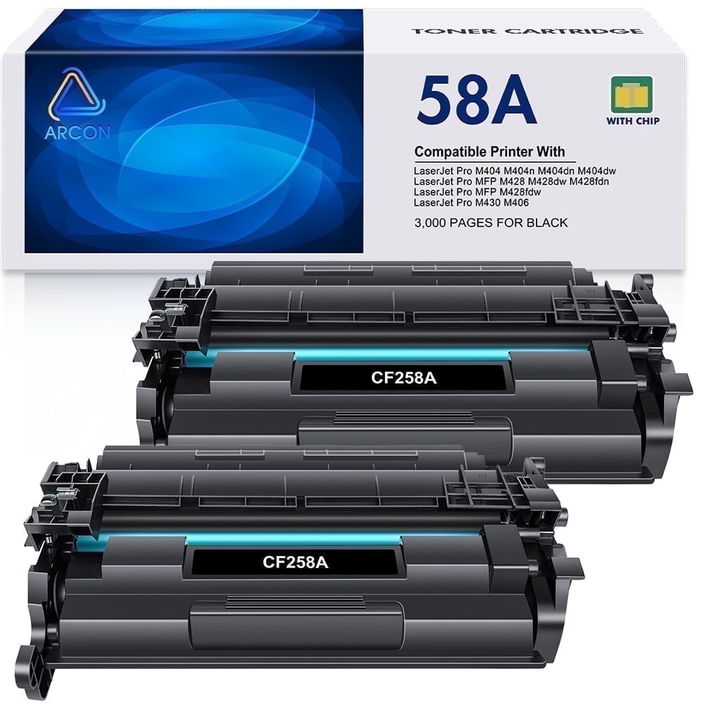 HP 58A CF258A 2-Pack Black Toner Cartridge Compatible for Laserjet Pro ...