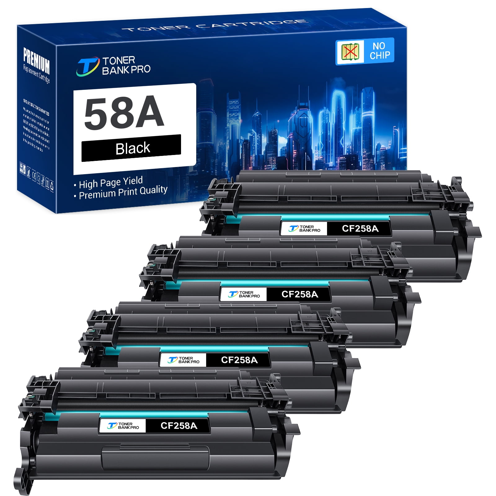 58A Toner Cartridge Black (NO-chip) Compatible for HP 58A 58X CF258A ...