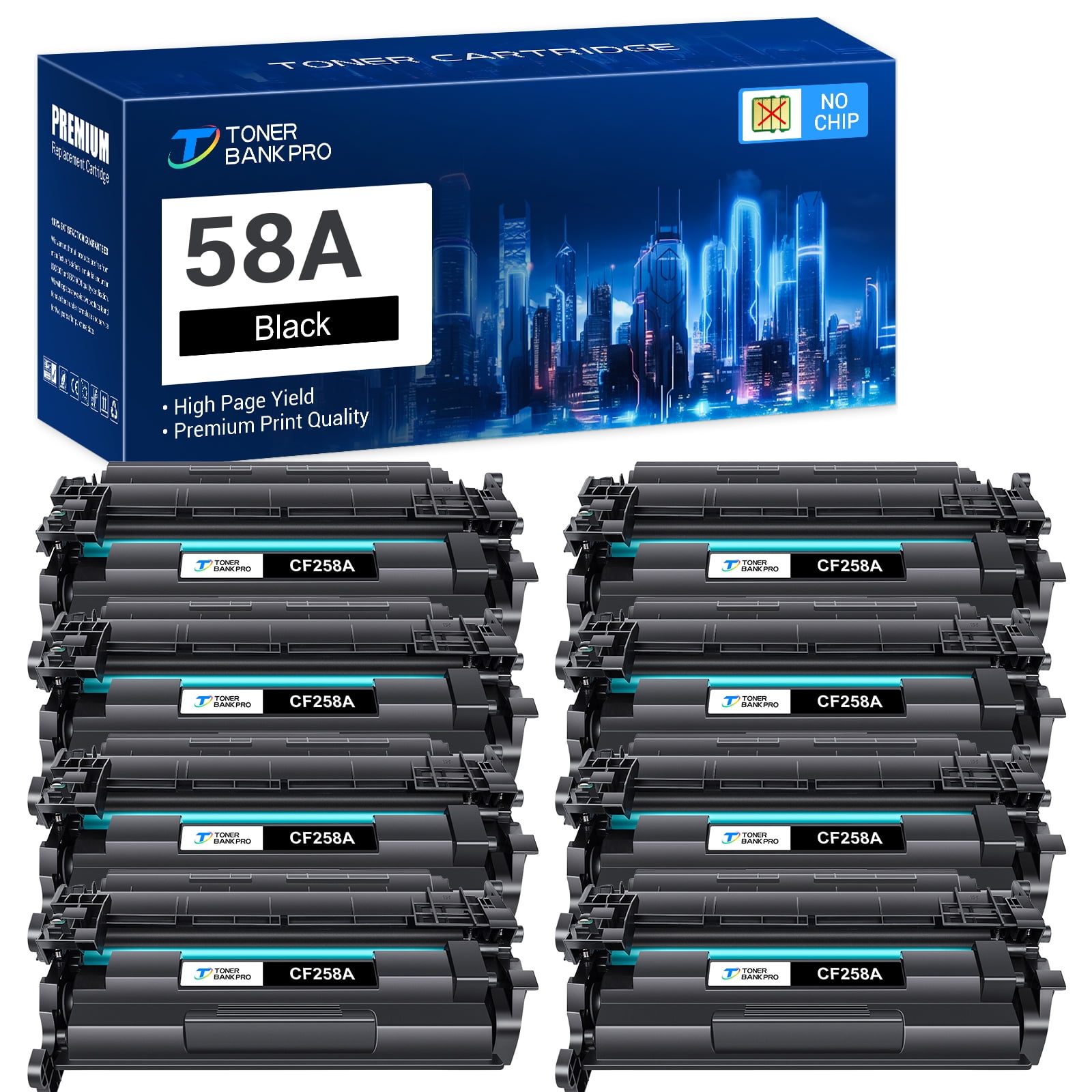 58A Toner Cartridge CF258A Black (NO-chip) Compatible for HP 58A 58X CF258A CF258X for HP ...