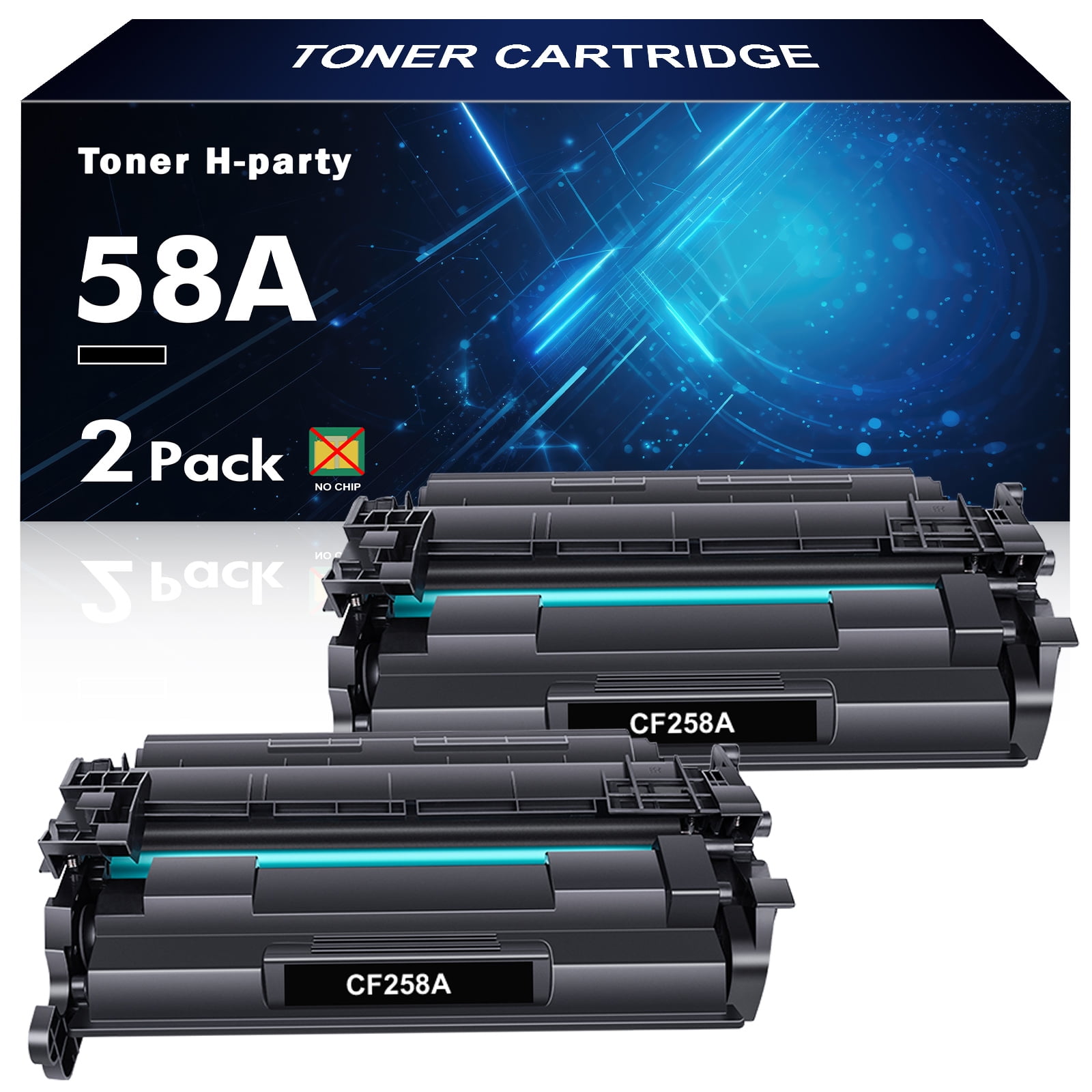 HP 58A Black Toner Cartridges (NO-CHIP) Compatible for LaserJet Pro MFP ...
