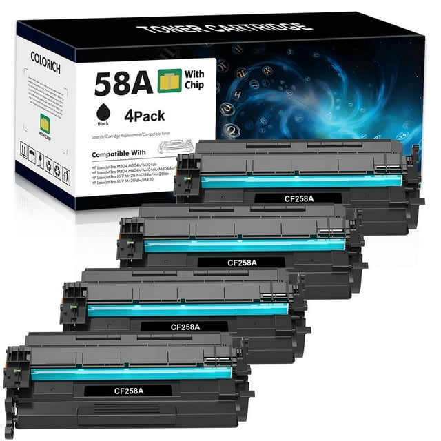 58A Toner Cartridges with Chip Compatible for HP 58A CF258A 58X CF258X ...