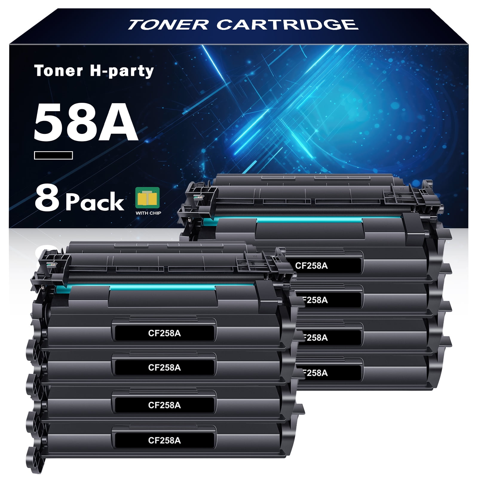 58A Toner Cartridges with Chip Compatible for HP 58A CF258A 58X CF258X ...