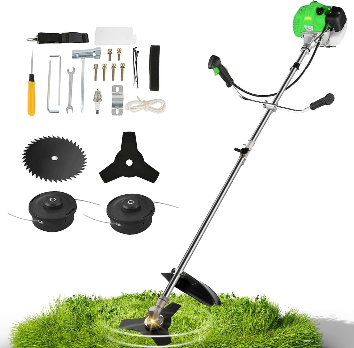 58CC Weed Wacker Gas Powered 2-Cycle Gas Weed Eater 4 in 1 Brush Cutter ...