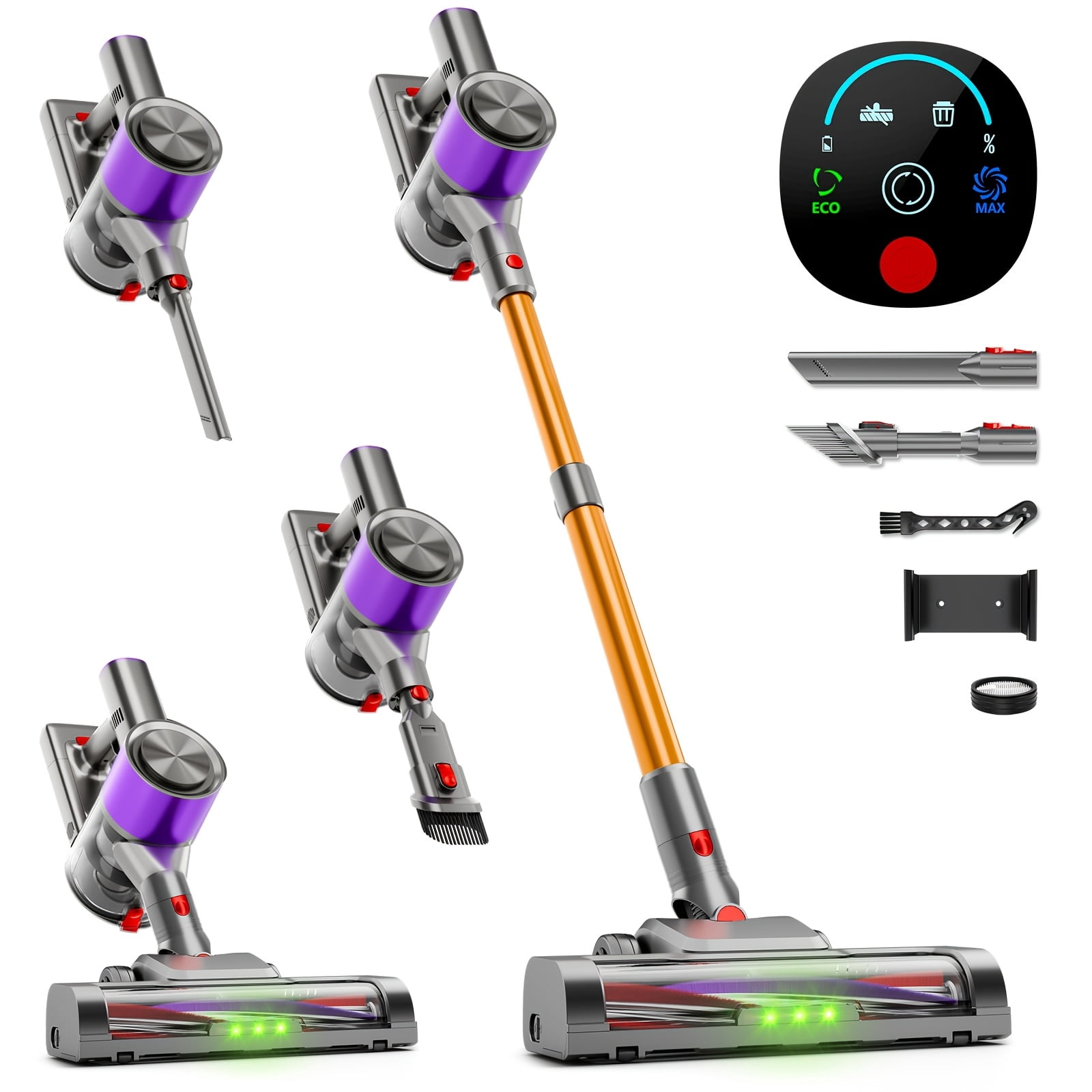 58Kpa cordless vacuum, 6-in-1 multifunctional design. Self-standing and ...