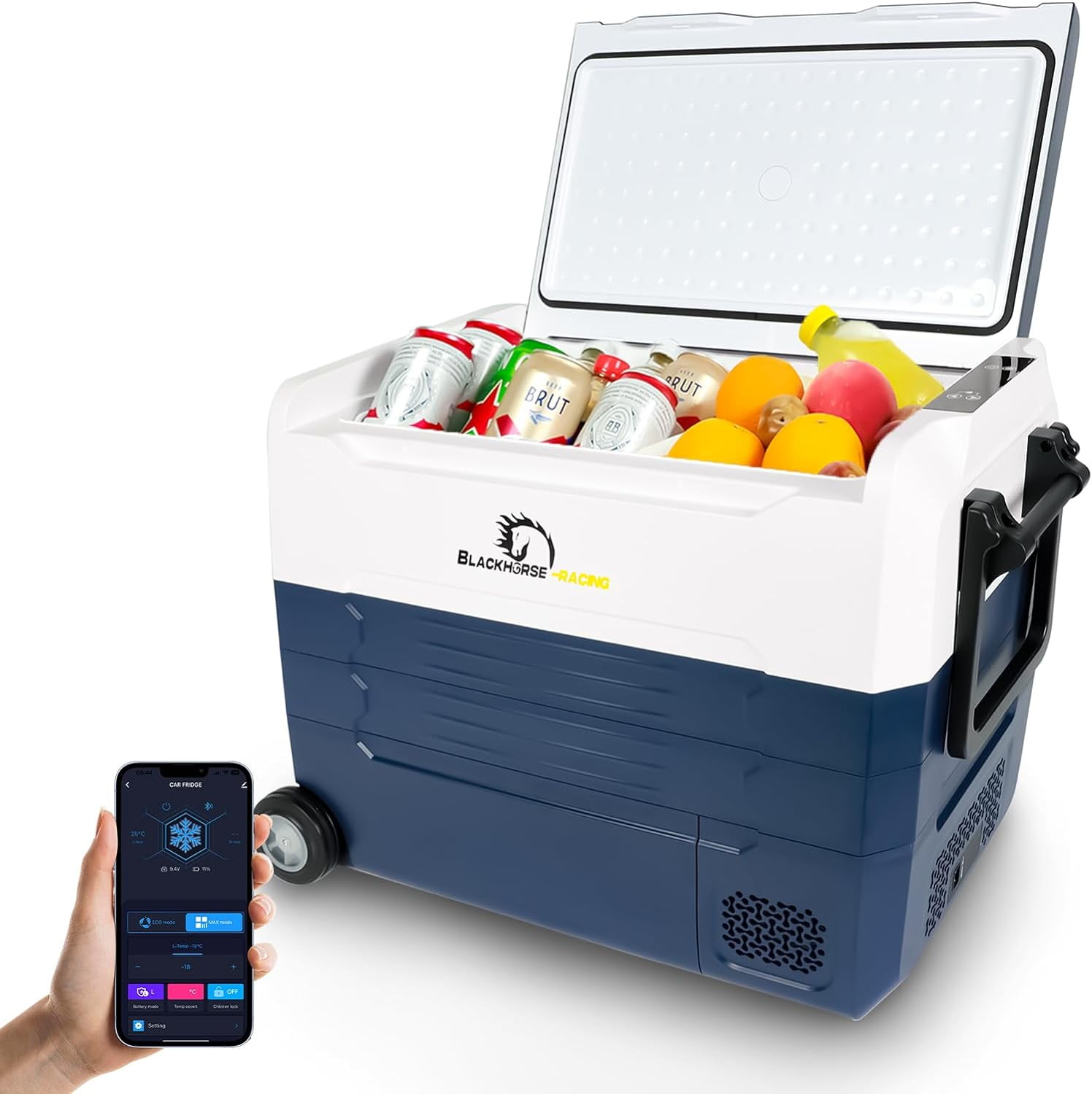 58L Portable Freezer Car Fridge 12V Car Refrigerator Dual Zone with ...