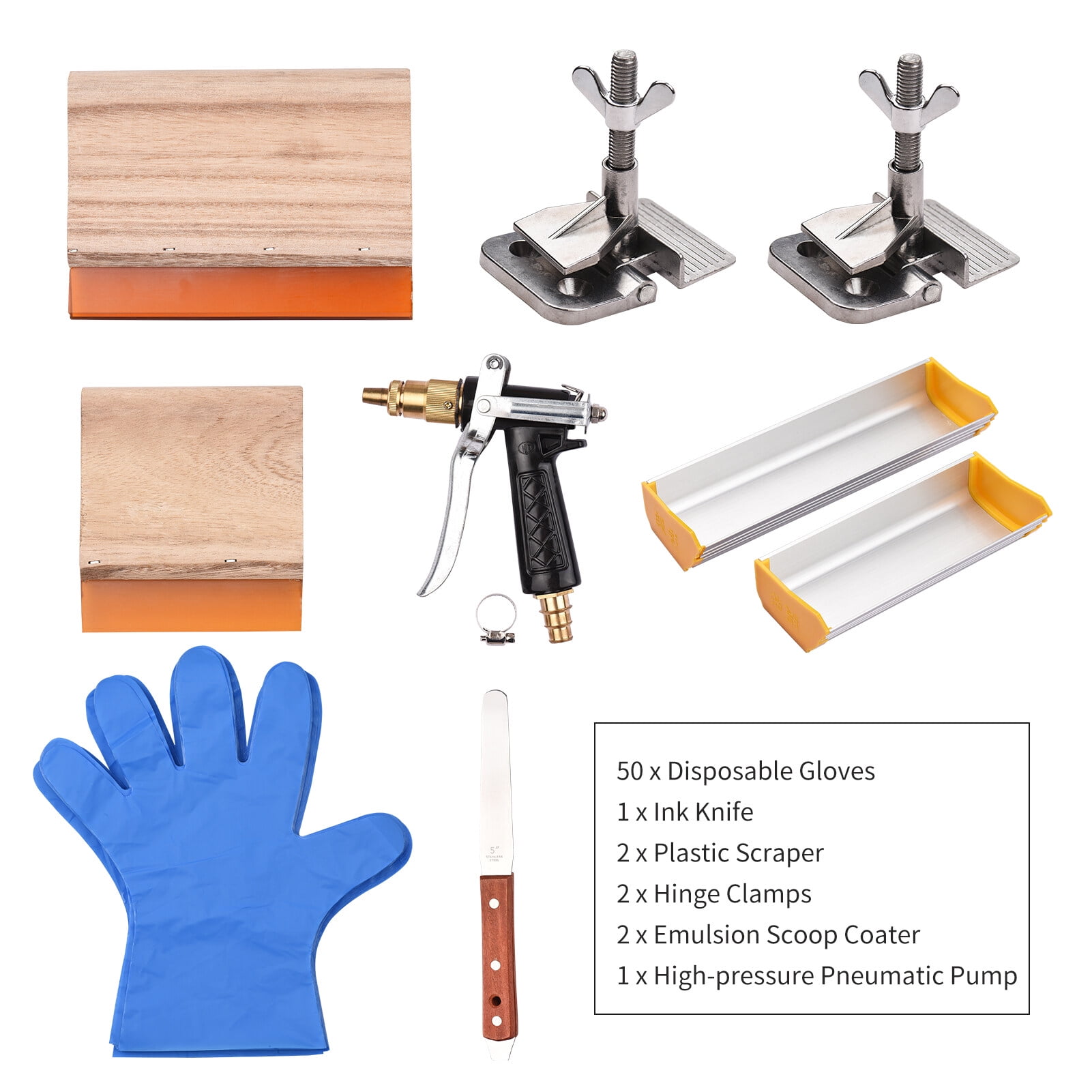 58PCS Screen Printing Starter Kit Hinge Clamp High-pressure Pneumatic ...