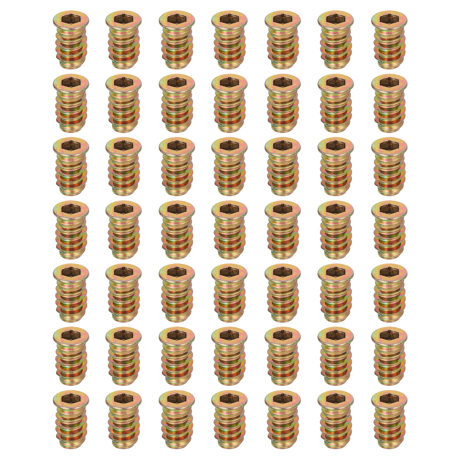 58Pcs Threaded Inserts Nuts, M6x17mm Hex Socket Drive Nut Inserts for ...