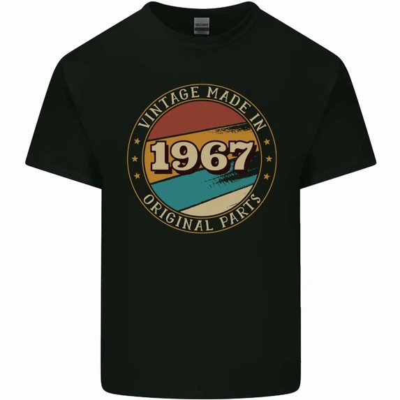 58Th Birthday Vintage Made In 1967 Mens Womens Light Cotton T-Shirt ...