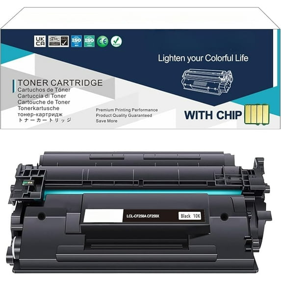58X CF258X 58A CF258A Black Toner Cartridge with Chip Replacement for HP 58X Toner CF258X ...