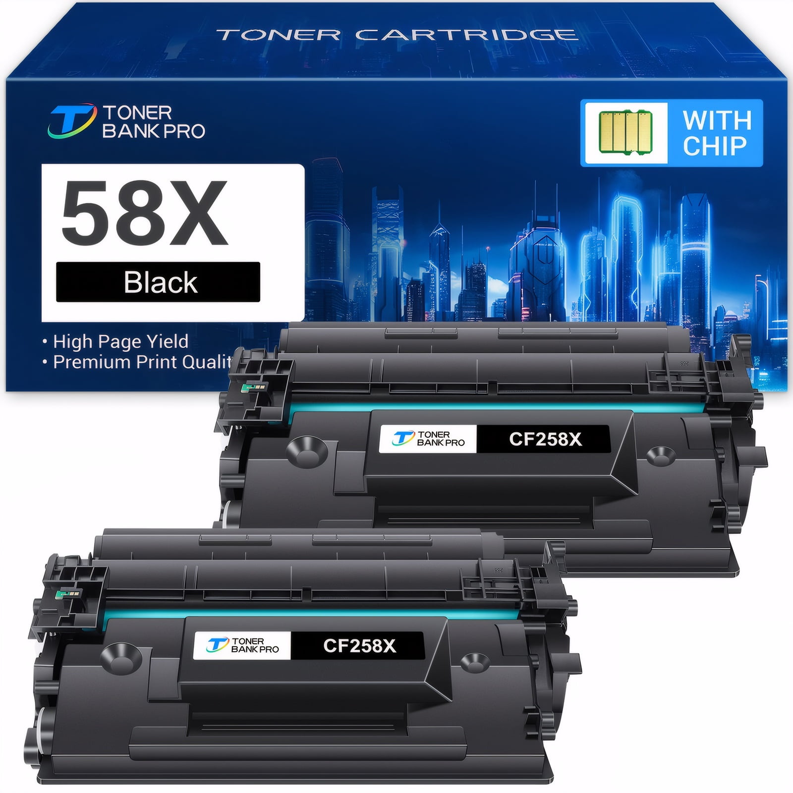 58X CF258X Compatible for HP 58x Toner Cartridge (with-Chip) for HP 58X ...
