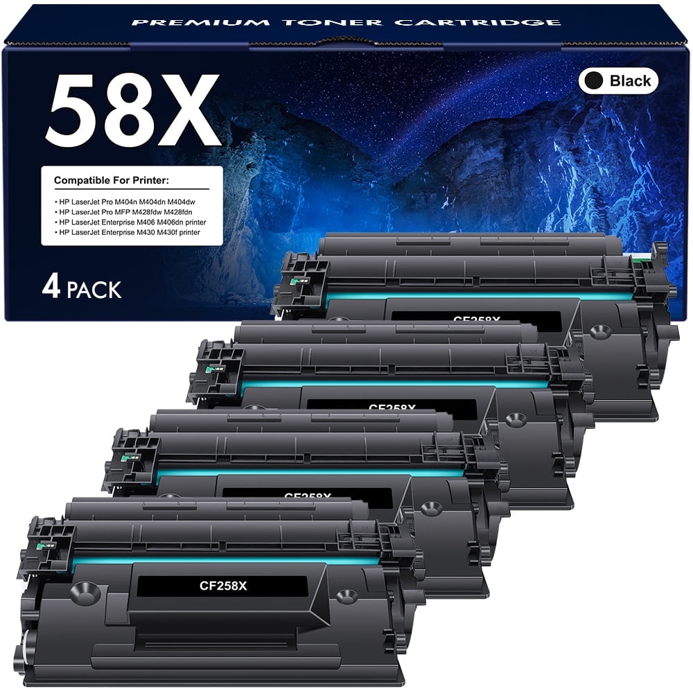 58X CF258X Toner Cartridges Black (With-Chip) M428fdw Compatible for HP ...