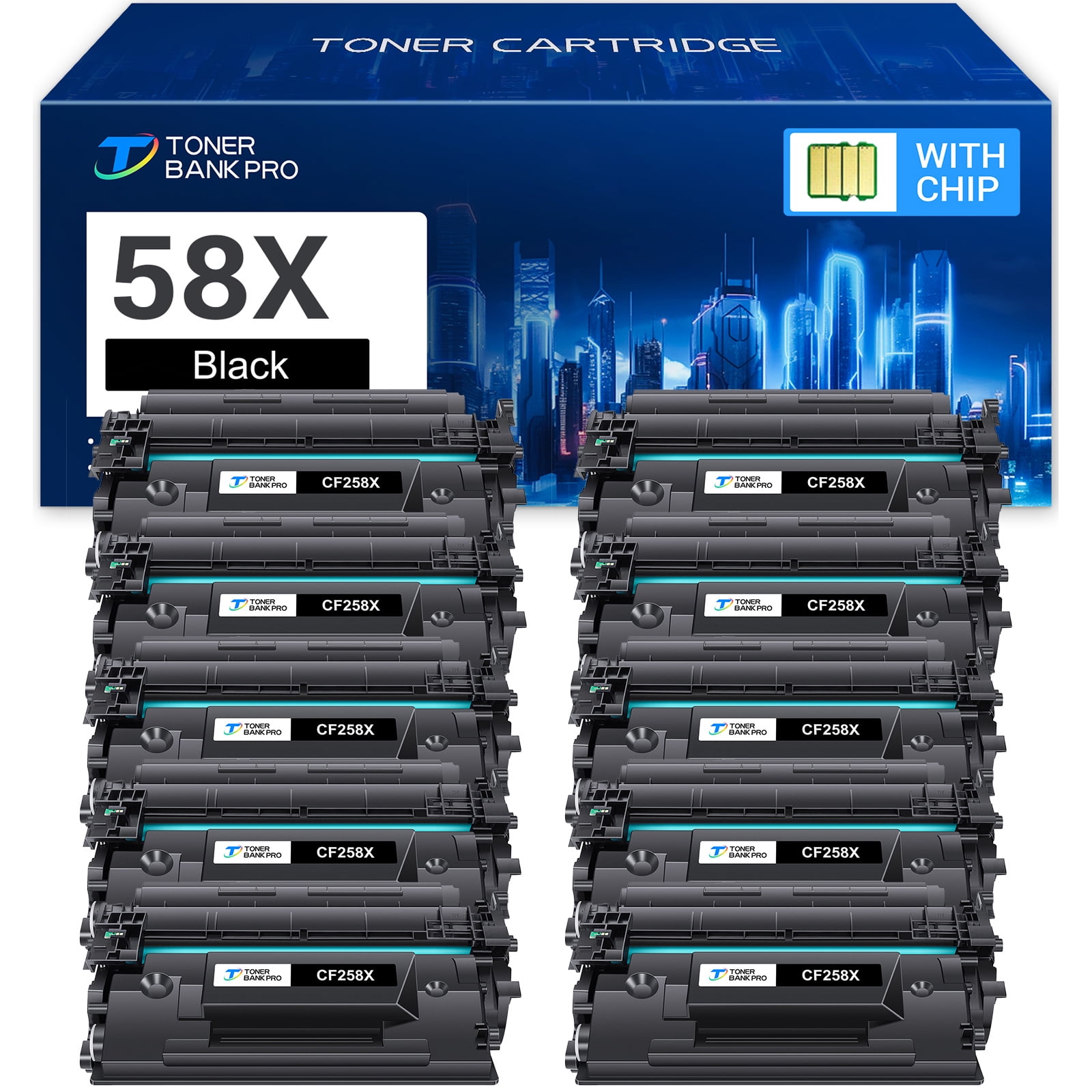 58X Laserjet Toner Cartridge CF258X Black High-yield with Chip ...