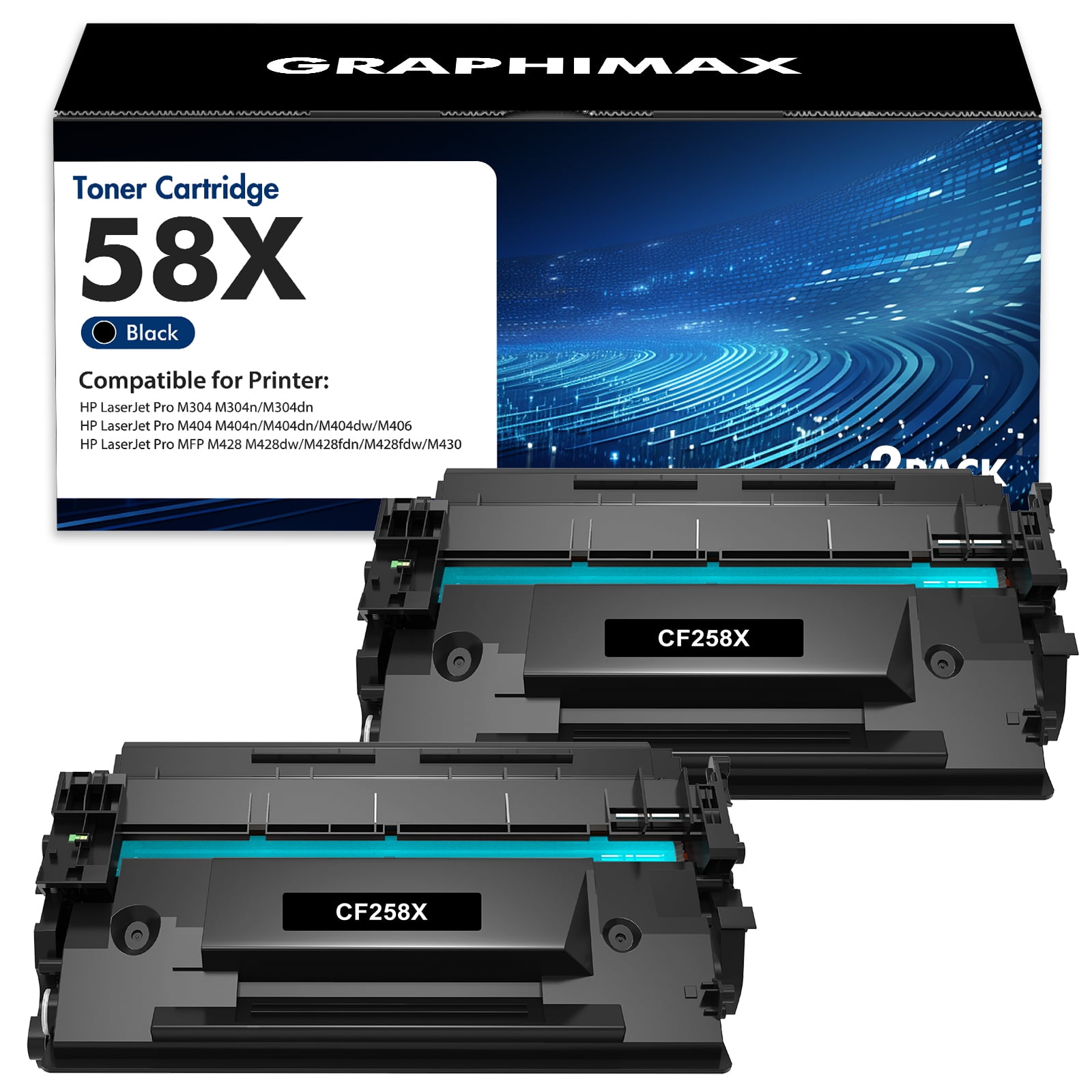 58X Toner Cartridge Black Replacement for 58X CF258X 58A CF258A with ...