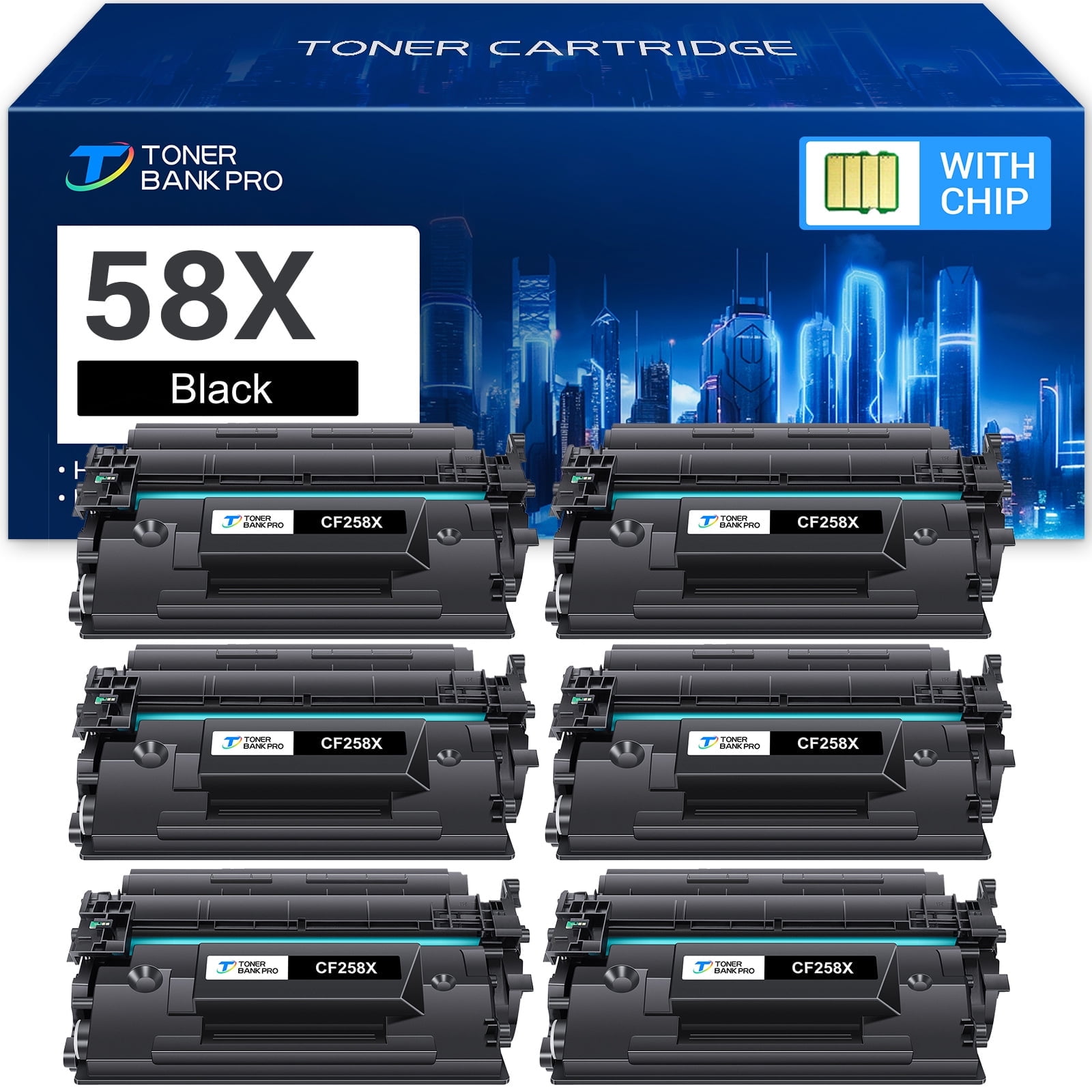 58X Toner Cartridge With Chip Black High-yield CF258X Compatible for HP ...