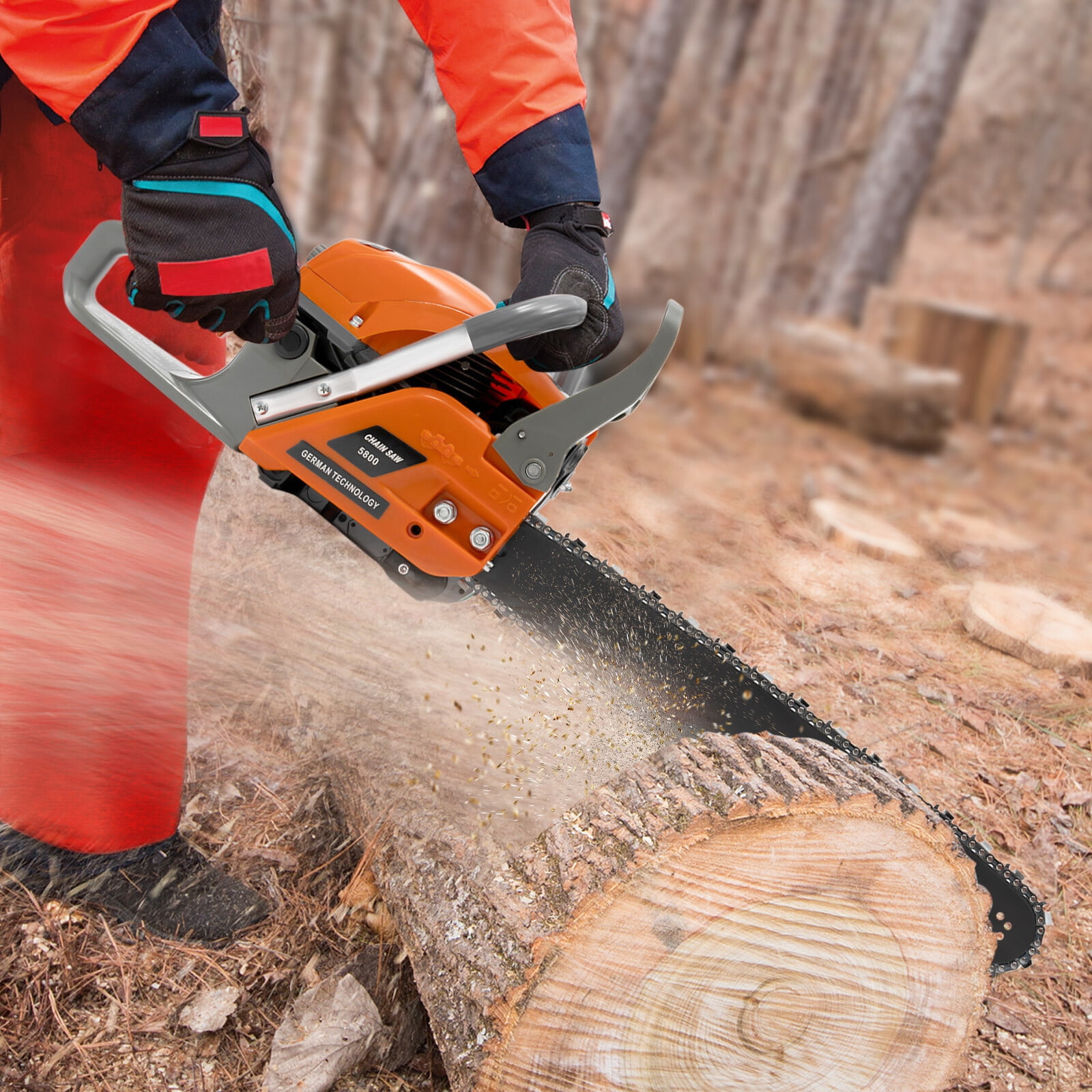 58cc 2.4KW Gasoline Chainsaw,20" Cutting Diameter,2-Stroke Air-Cooled ...