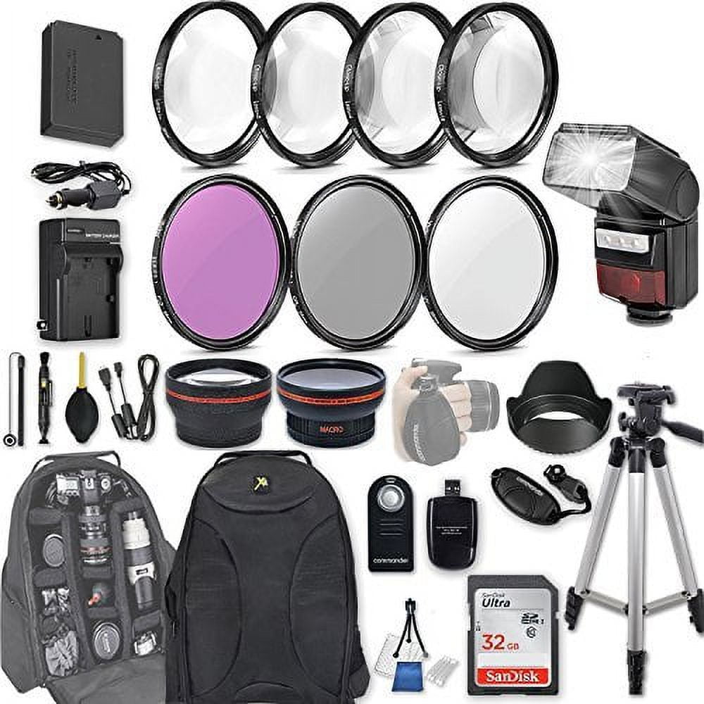 58mm 28 Pc Accessory Kit for Canon EOS Rebel SL1, 100D DSLR with 0.43x ...