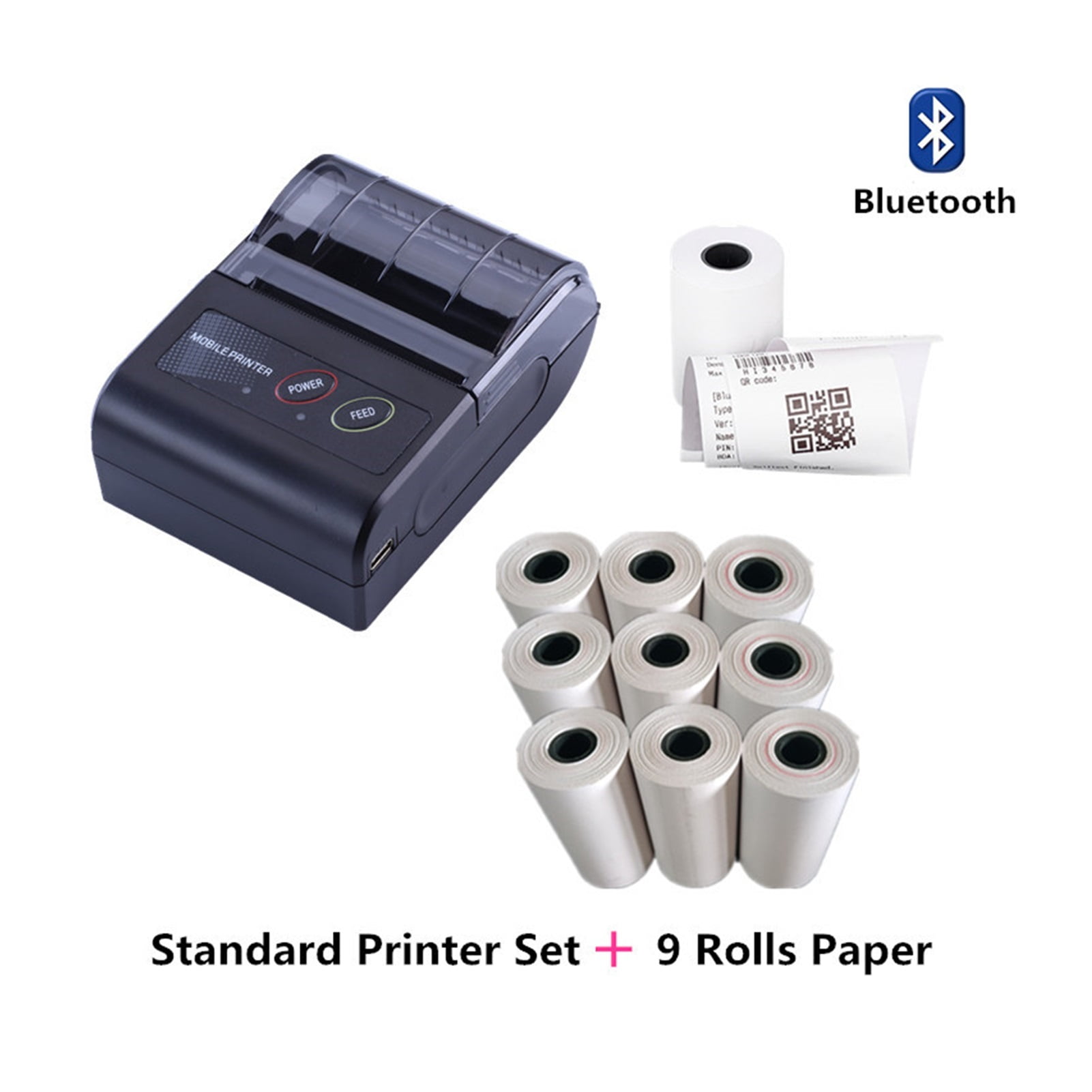 58mm Bluetooth Pocket Portable Thermal Receipt Printer Mini Wireless ...