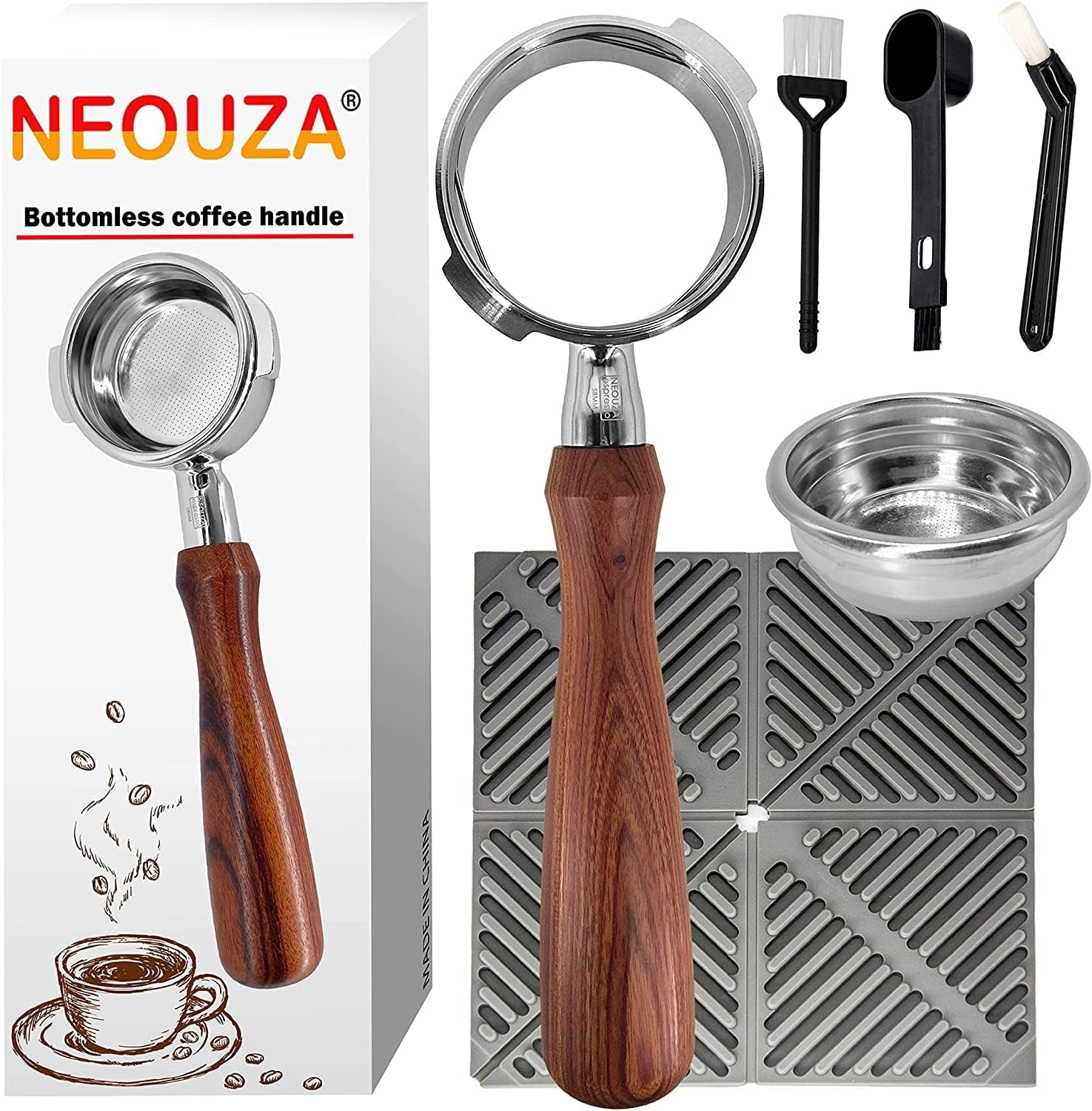 58mm Bottomless Portafilter for Espresso Coffee Machine Compatible with ...