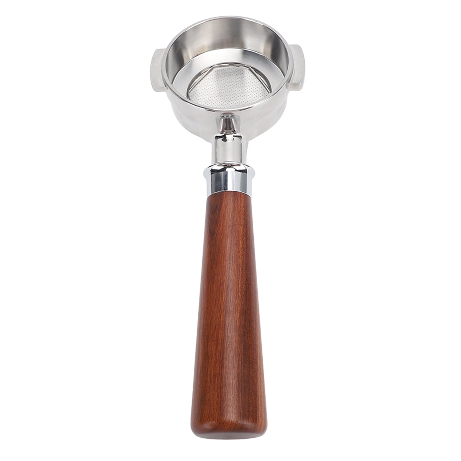 58mm Bottomless Portafilter, Stainless Steel, Solid Wood Handle ...