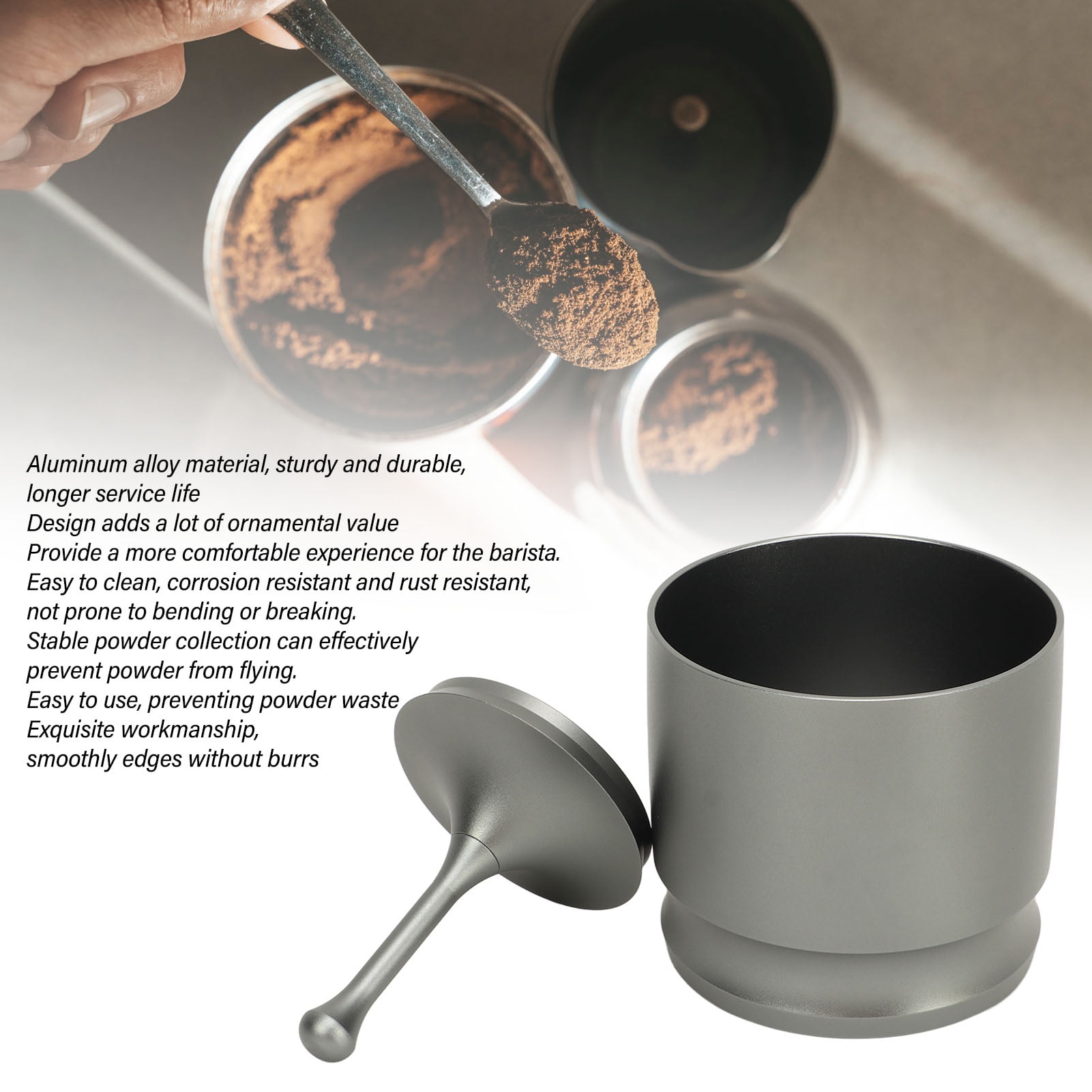 58mm Coffee Dosing Ring, Durable Aluminum Alloy, Prevents Powder Mess ...