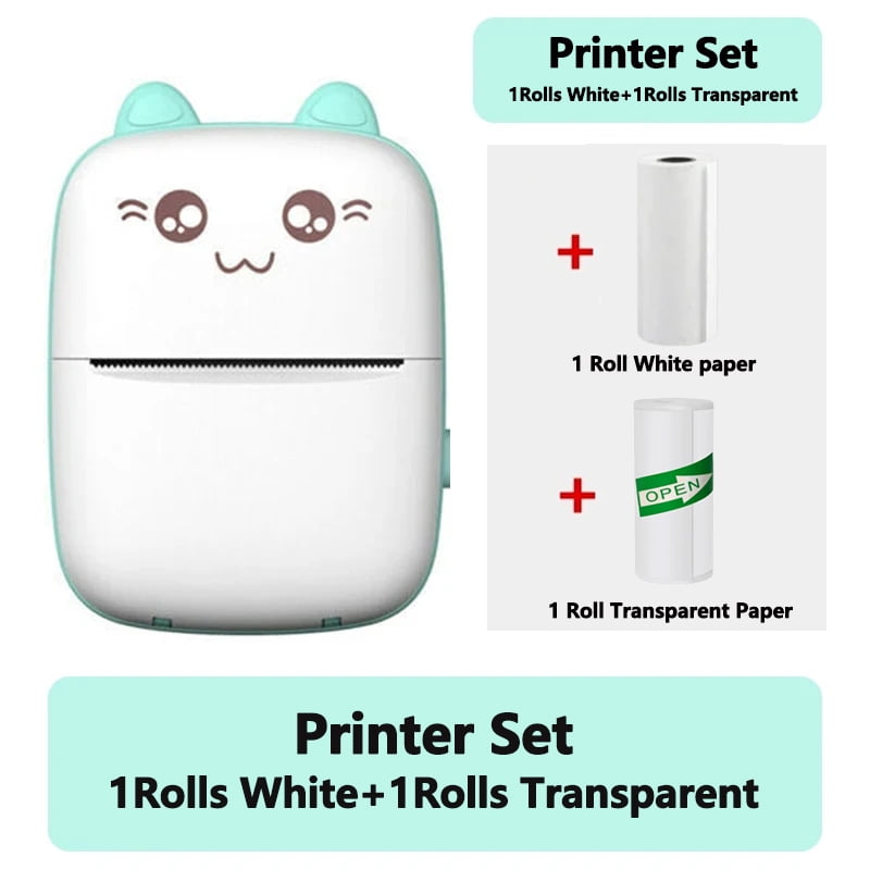 58mm Mini Portable Thermal Printer Cat Shapes Lightweight Wireless ...