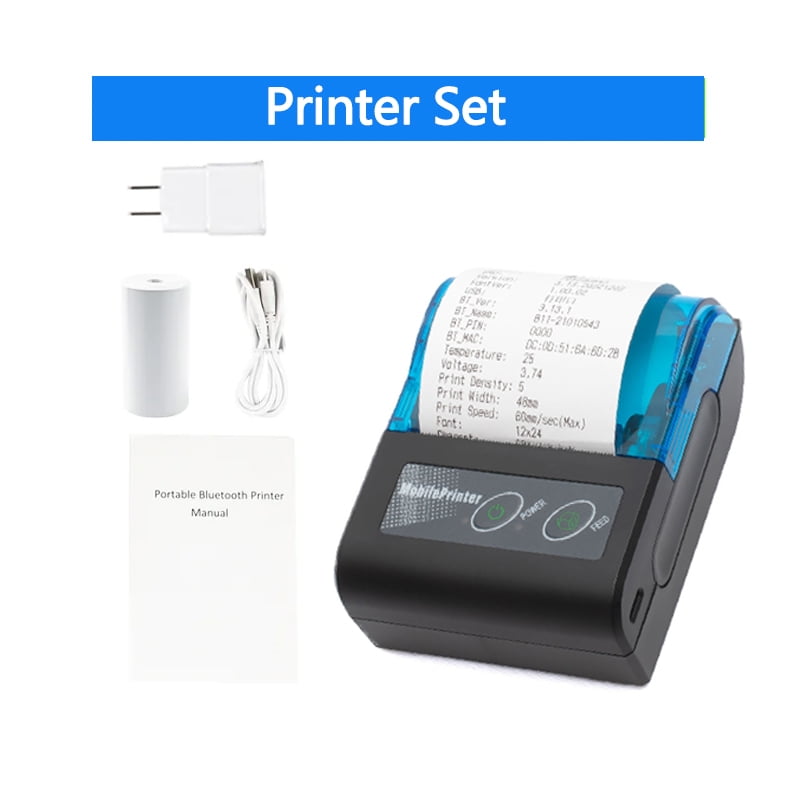 58mm Portable Bluetooth Thermal Receipt Printer, Mobile Wireless Ticket Printer For Android IOS ...