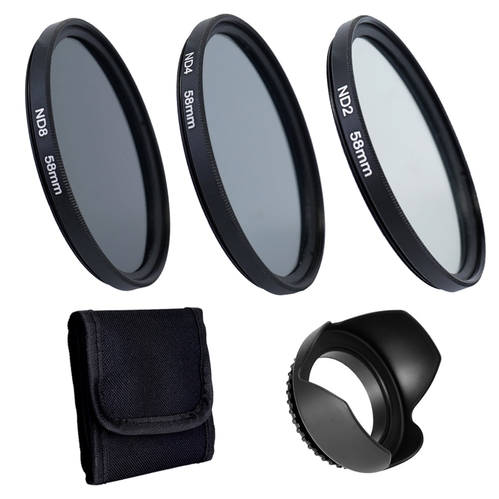 58mm Professional DSLR Camera Lens Filters Kit with Lens Hood - Premium ...