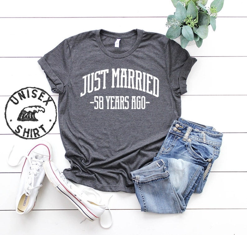 58th Anniversary 58 Years Wedding Married Shirt, Gifts, Funny Tee ...
